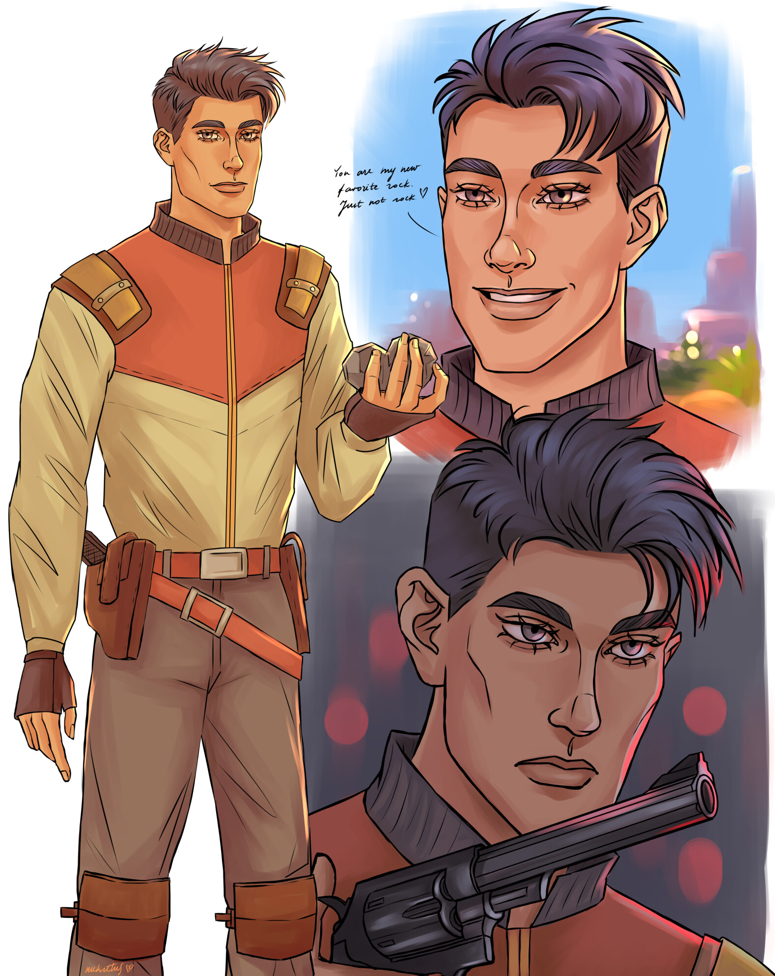 ArtStation - Several characters from 'My Time at Sandrock' game in my style