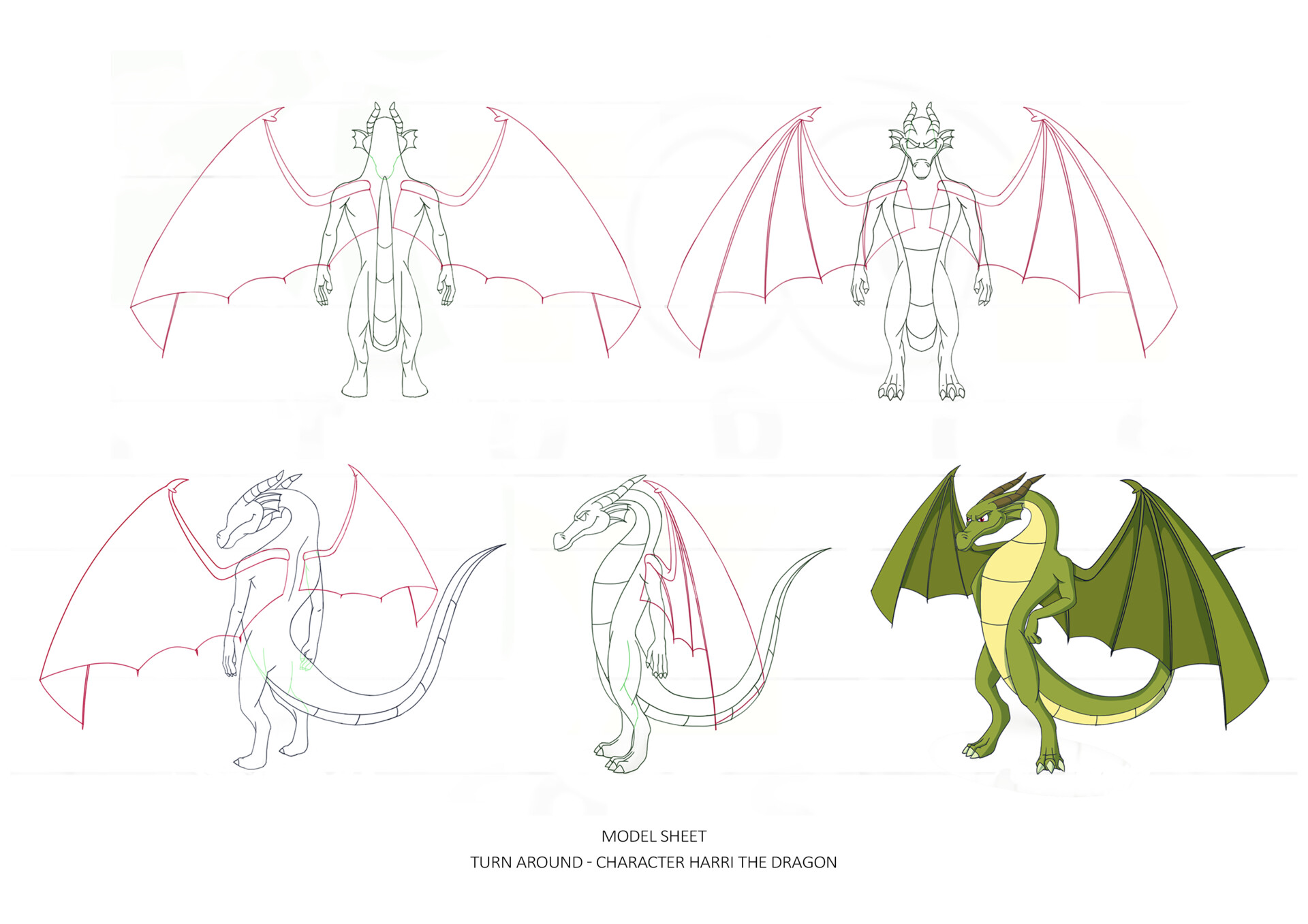 ArtStation - Character Turn around - Harri The Dragon