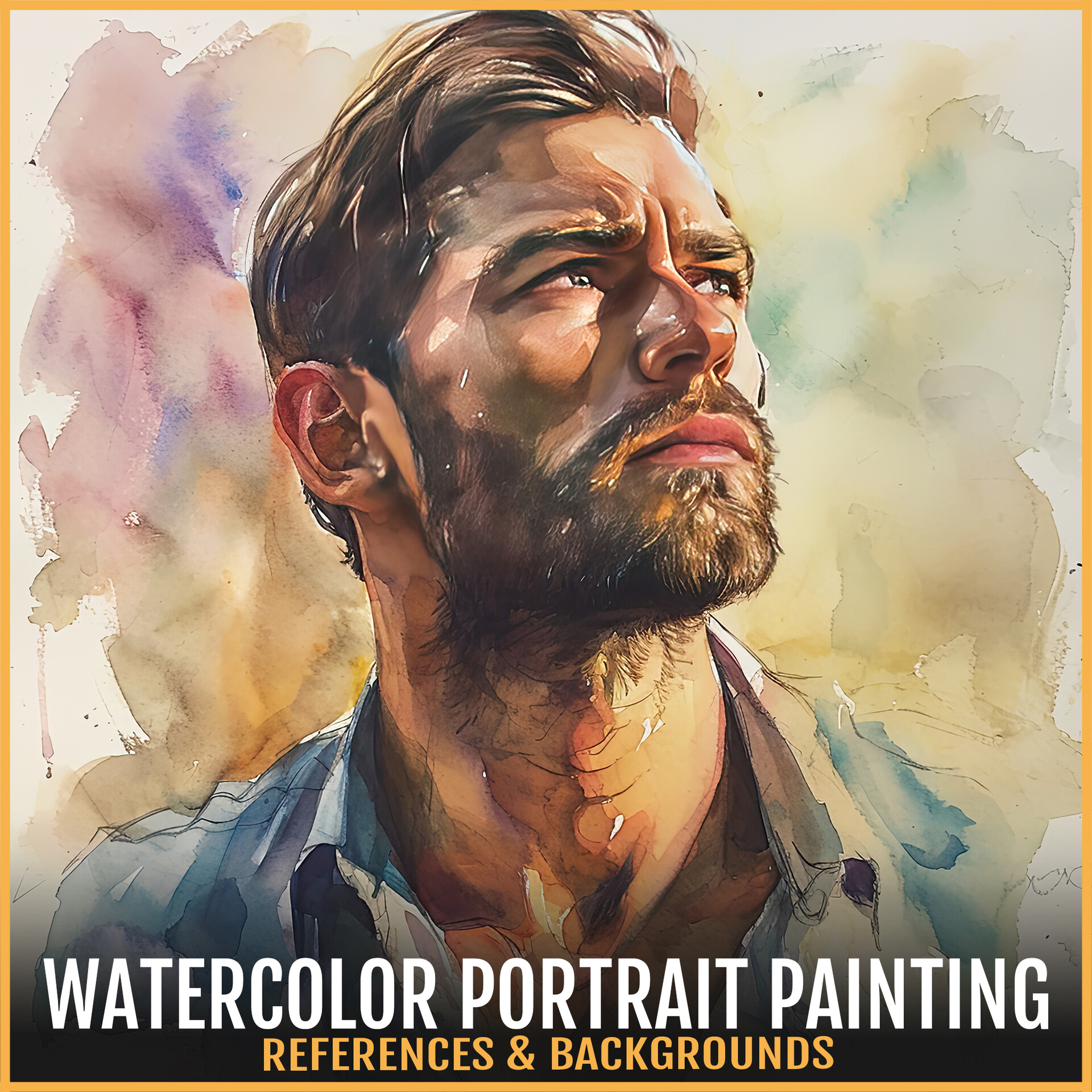 ArtStation - 303 Watercolor Male Portrait Painting References