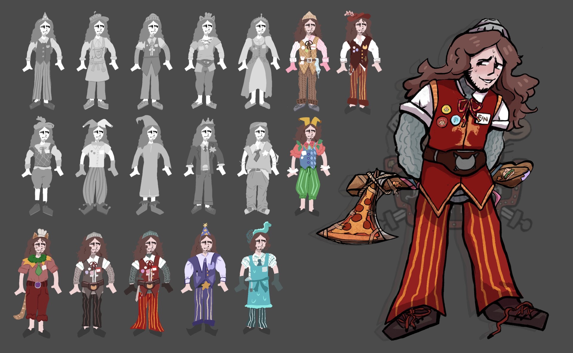 ArtStation - Flippie’s Burger Castle costume concepts