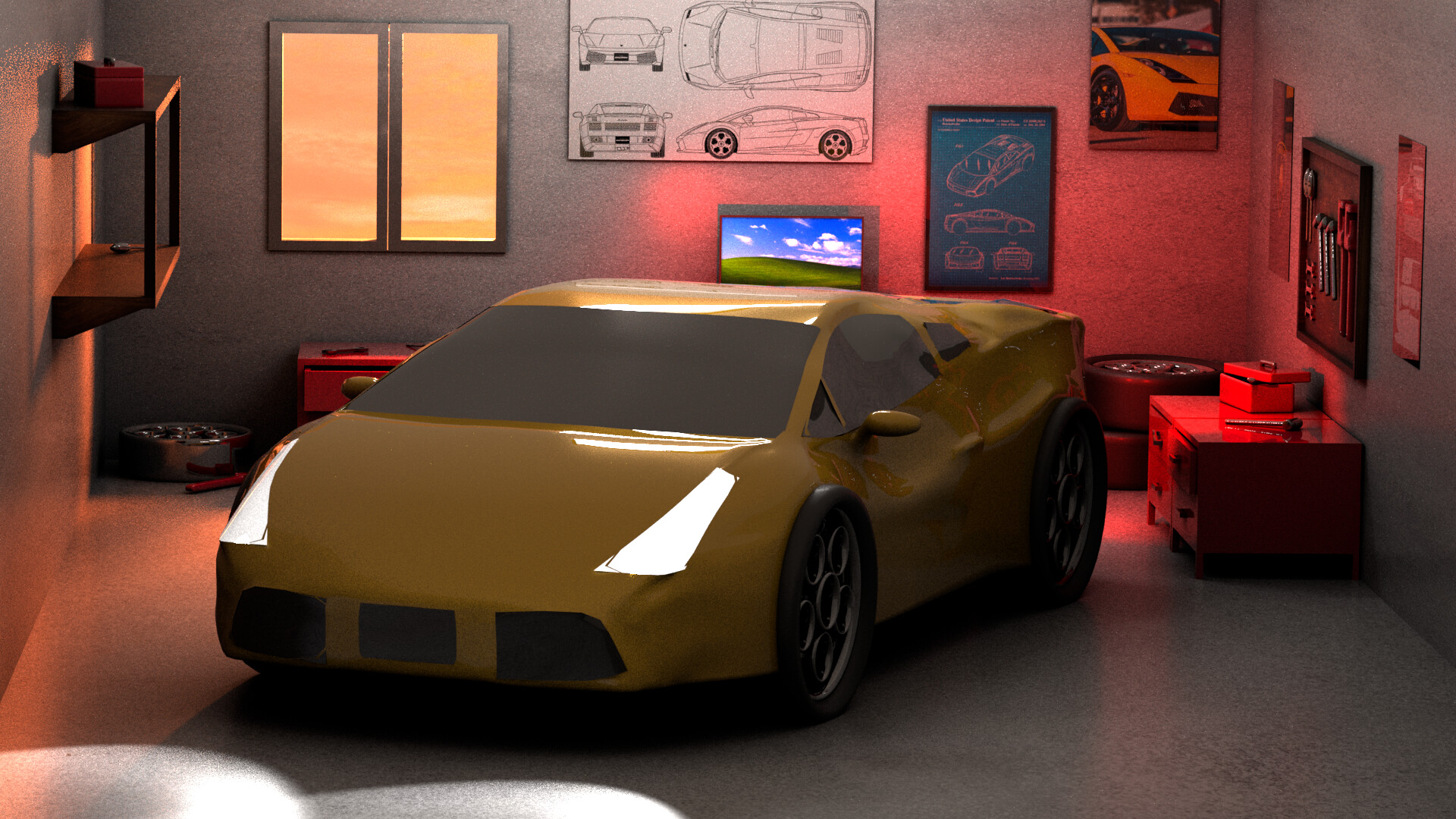 ArtStation - 3D Lamborghini Gallardo and Garage Models