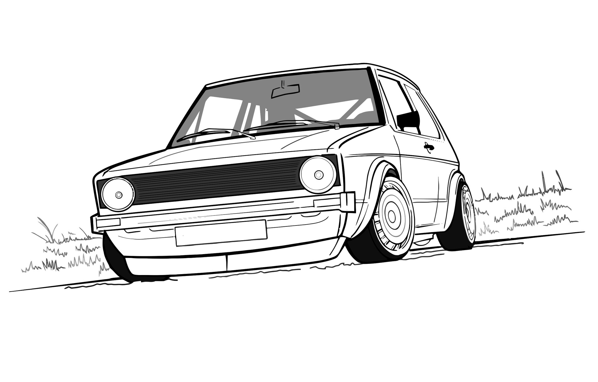 vw golf coloring pages
