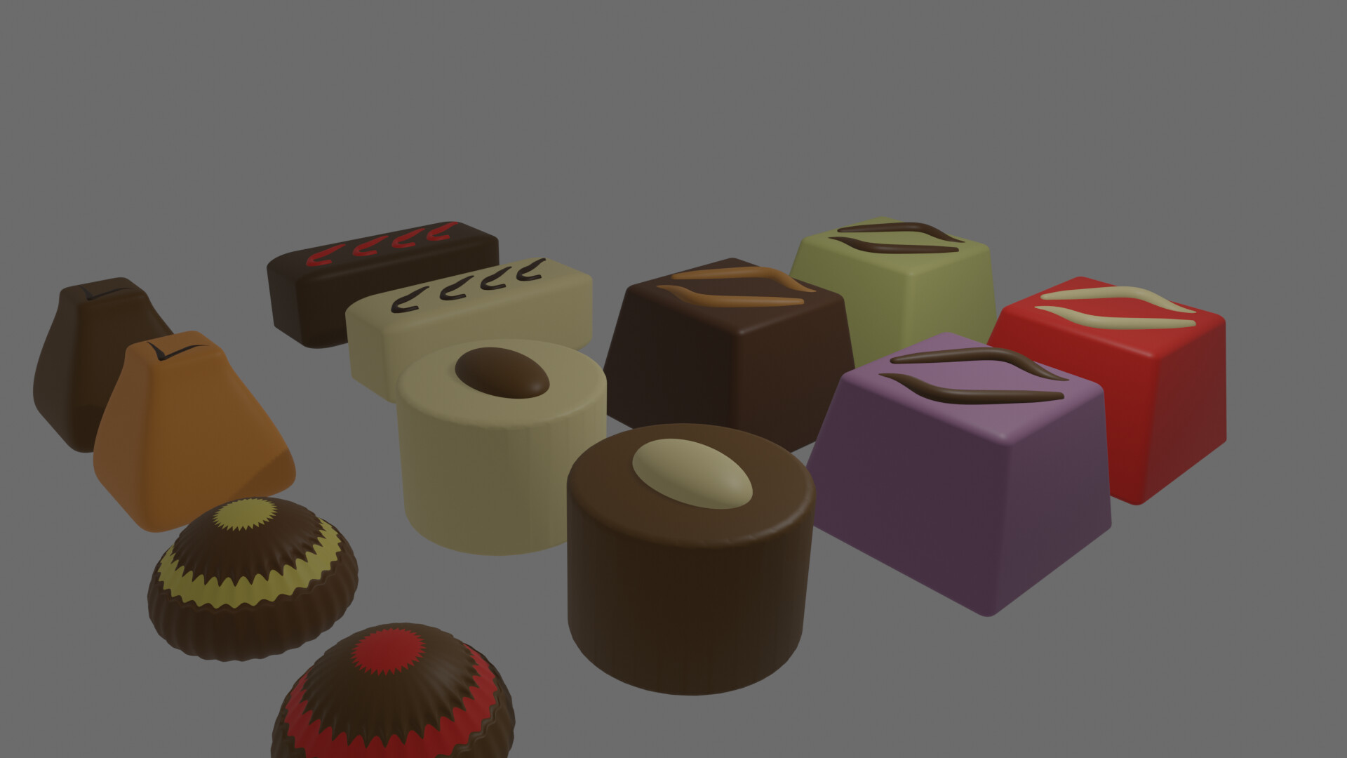 ArtStation - Low poly Chocolates