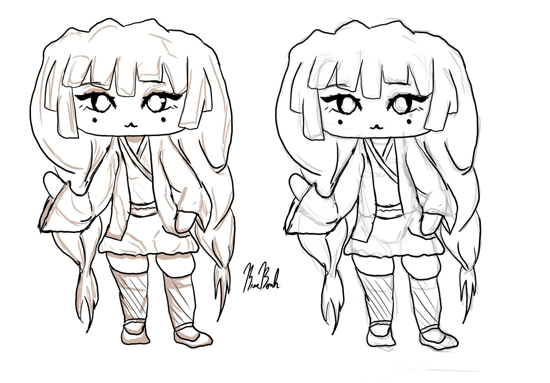 mitsuri coloring pages chibi