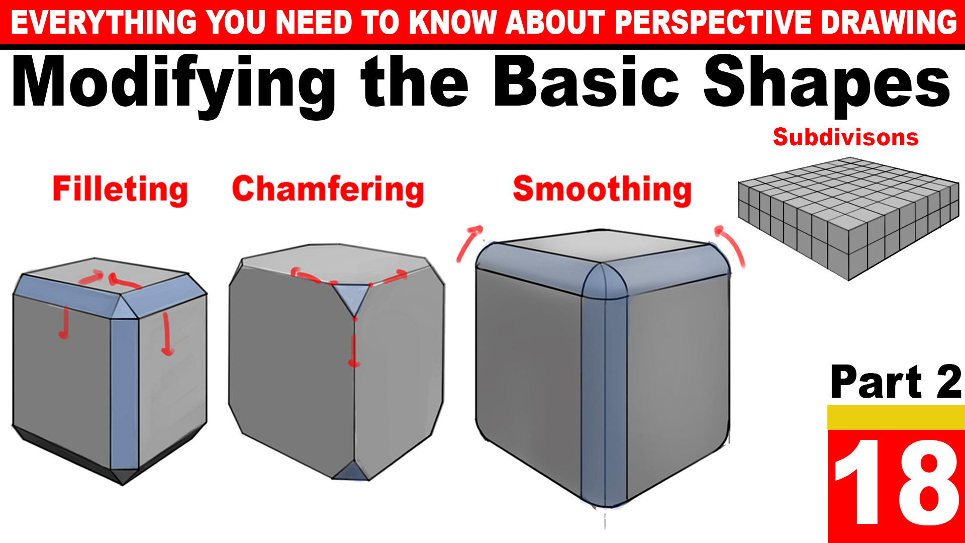 Salem Shanouha - Lesson 18: Modifying The Basic Shapes Part 2 (Fillet, Chamfer, Smooth, Subdivision)