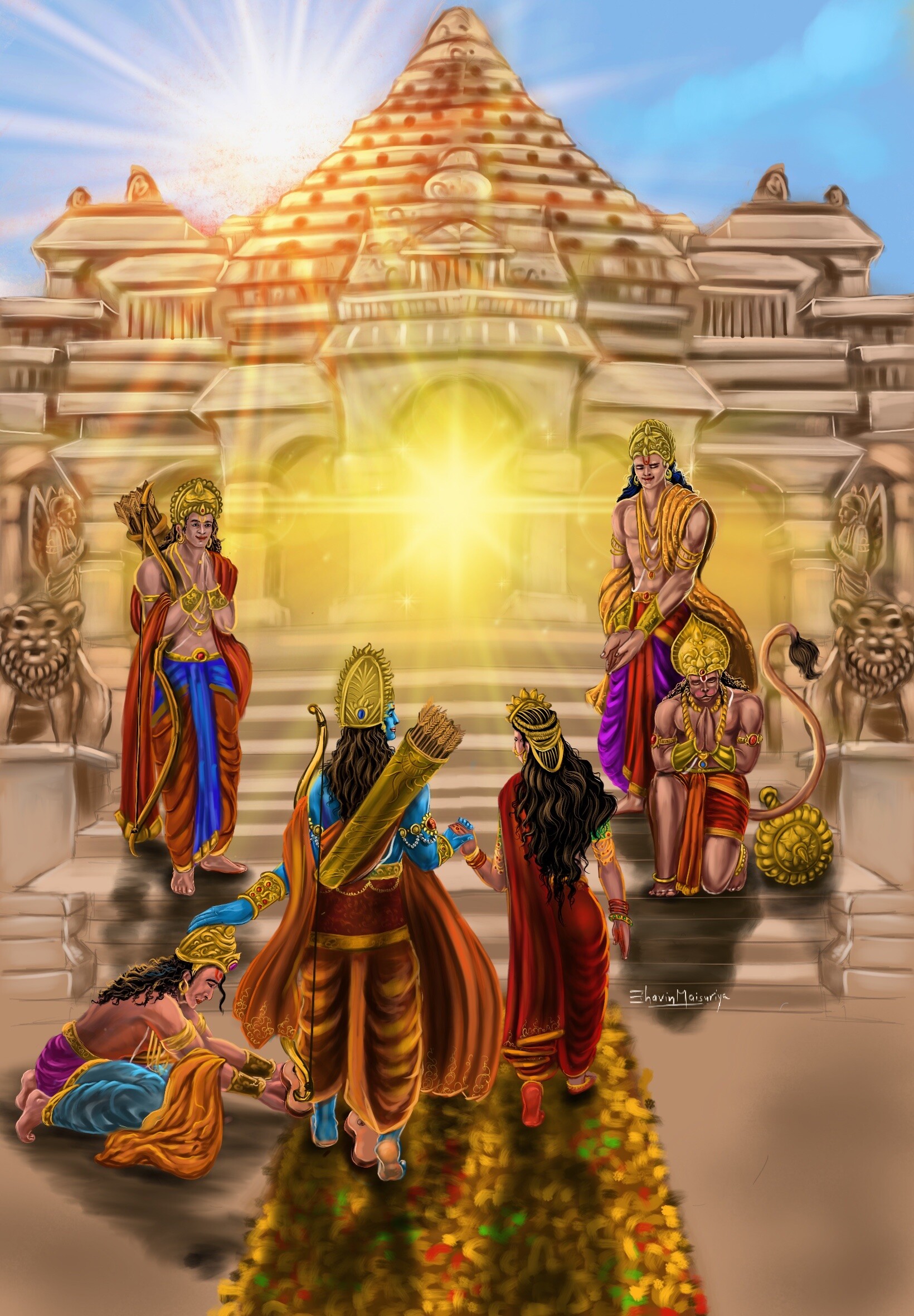 ArtStation - Ayodhya - shree Ram - digital painting