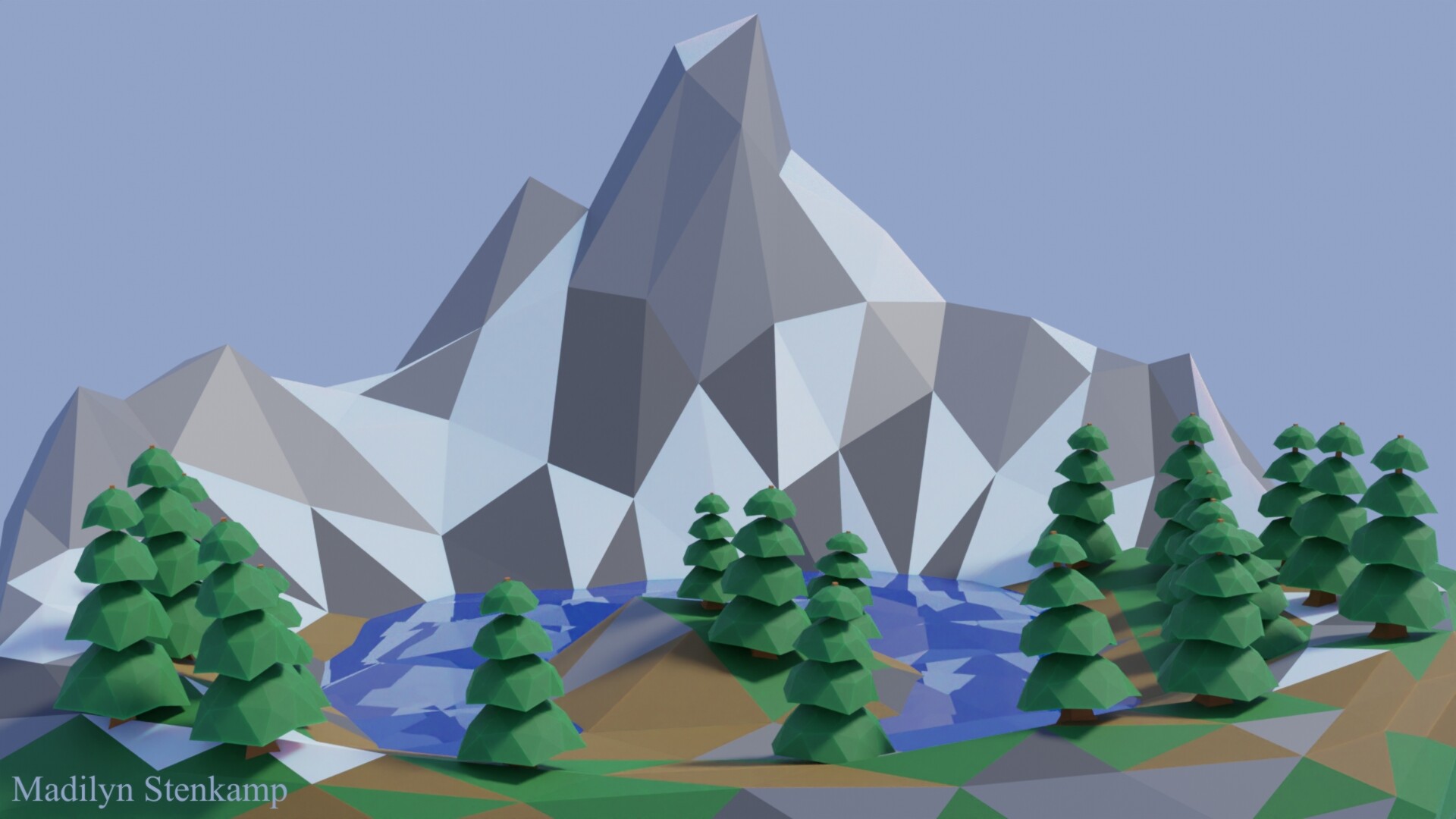ArtStation - Low Poly Mountain