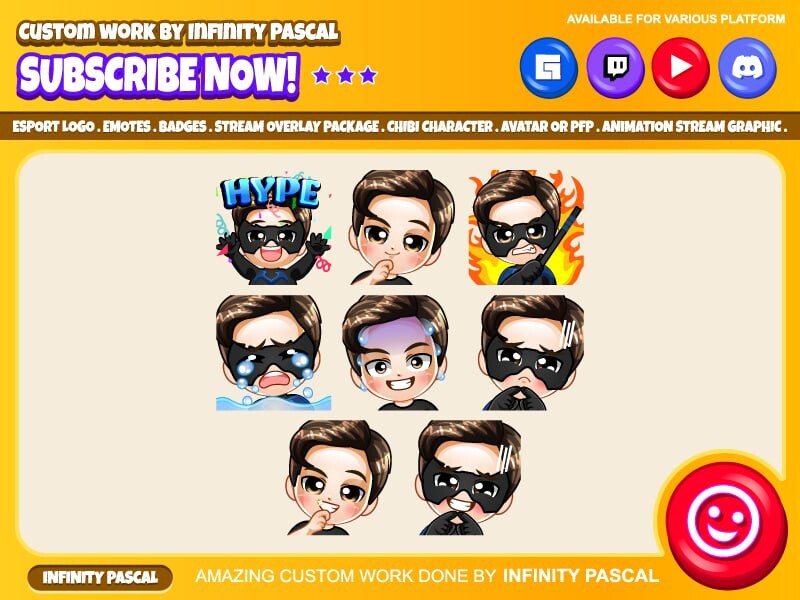 ArtStation - 👨🏻‍🦱🎭Custom Chibi Boy OC Emotes👨🏻‍🦱🎭