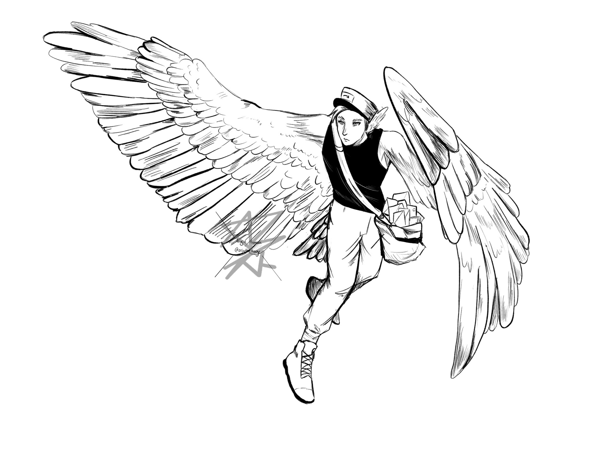 Angie Hansen - Study: Winged Humanoid