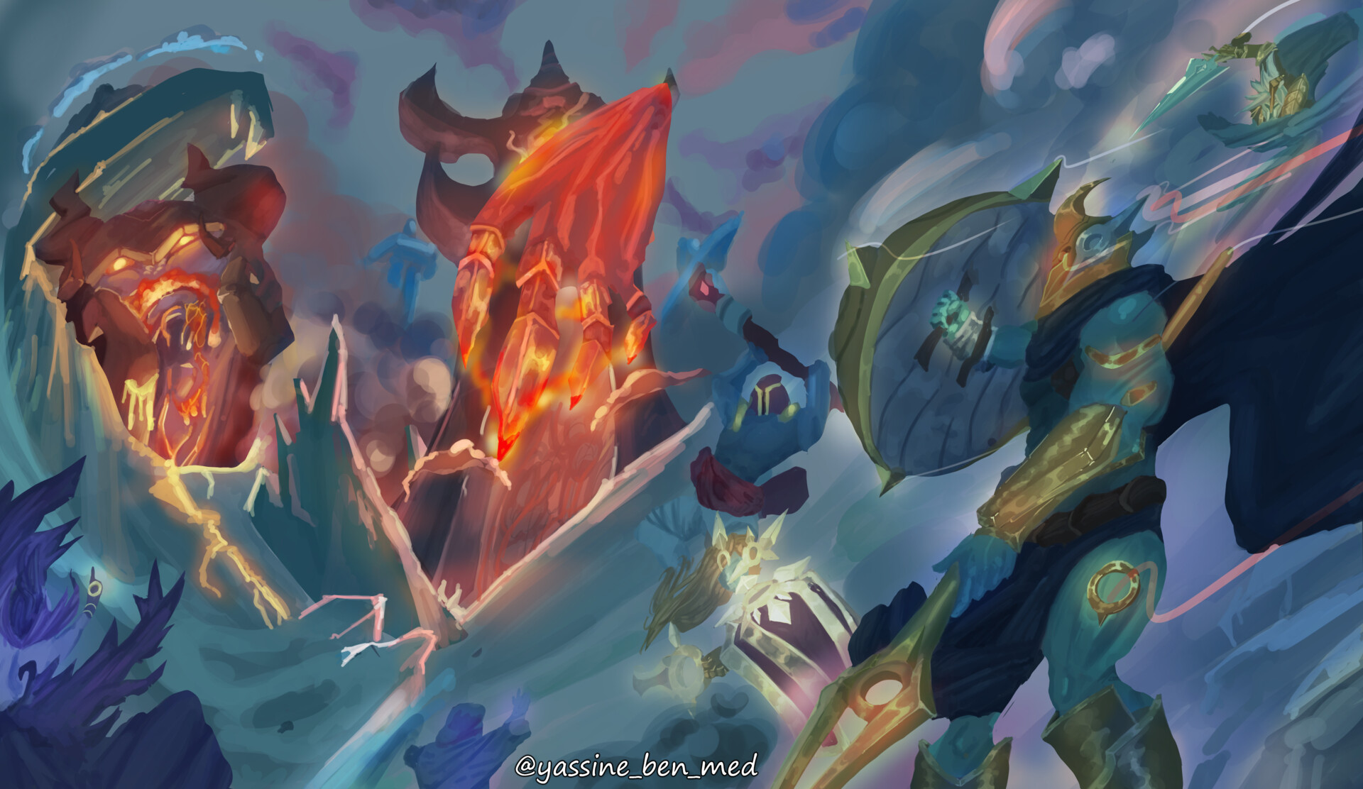 ArtStation - Aatrox Fanart ft.Pantheon , Morgana ,Leona and Kayle