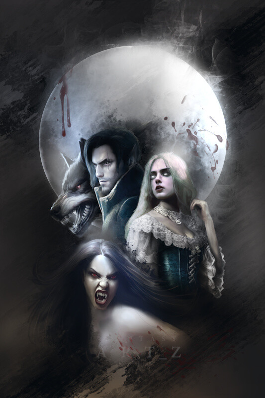 ArtStation - Werewolf, vampire and human
