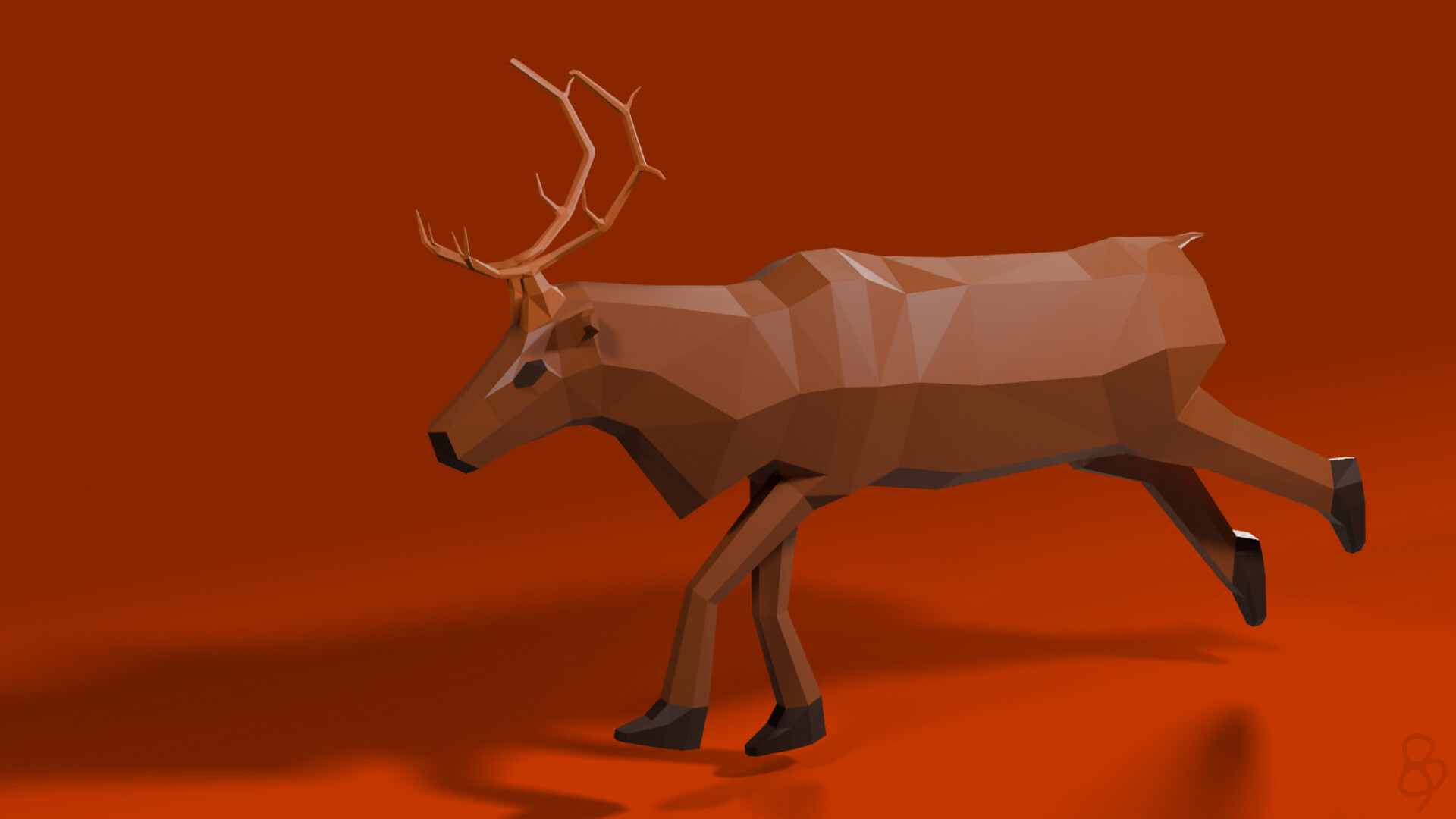 deer run cycle animation