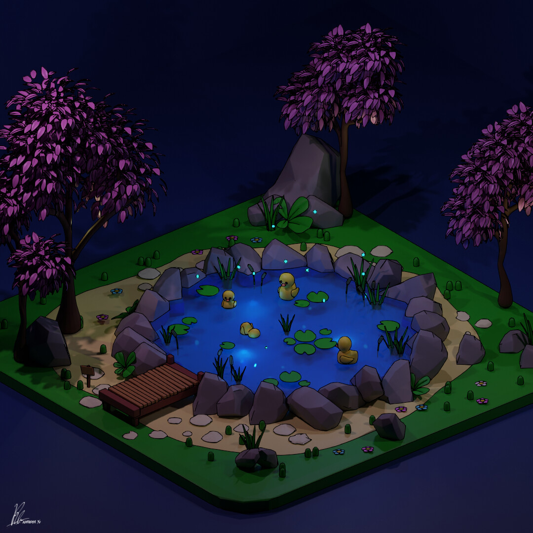 ArtStation - Ducks in A Pond