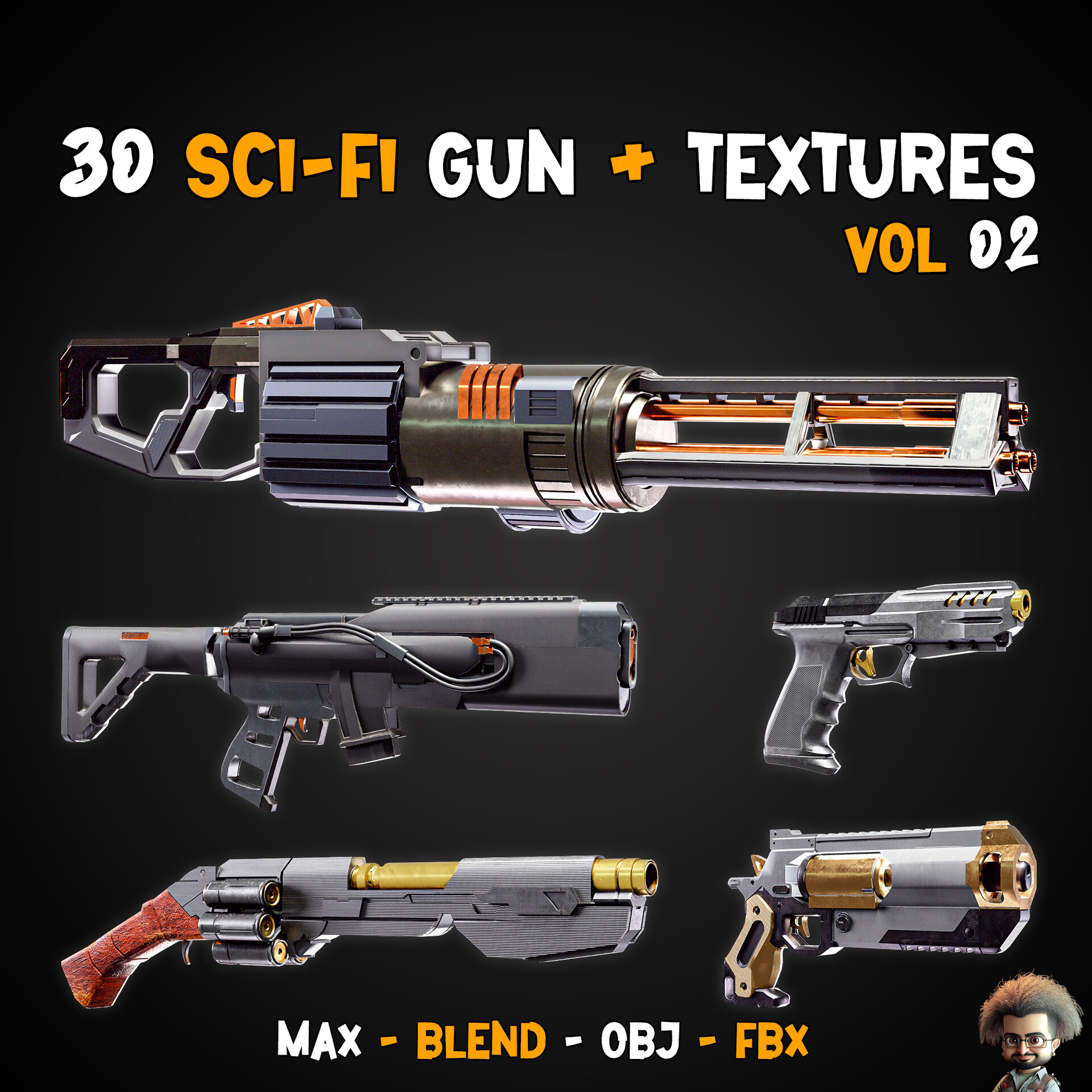 ArtStation - 30 HQ Sci-Fi Gun + 4K Texture - Vol 02