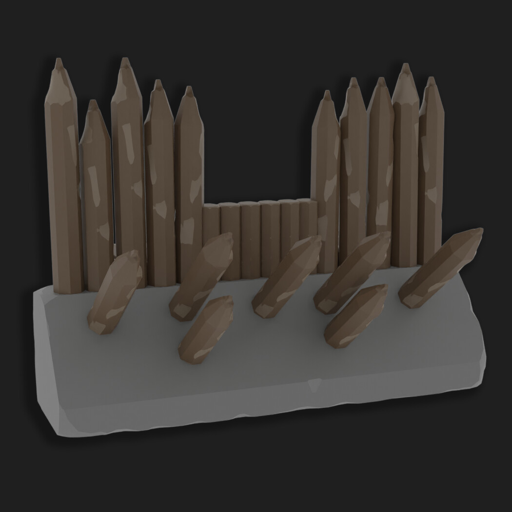 ArtStation - Low Poly Medieval / Old Spikes