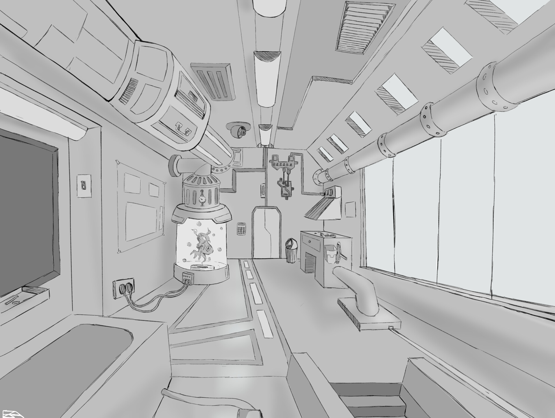ArtStation - Freehand Perspective Practice [Room]