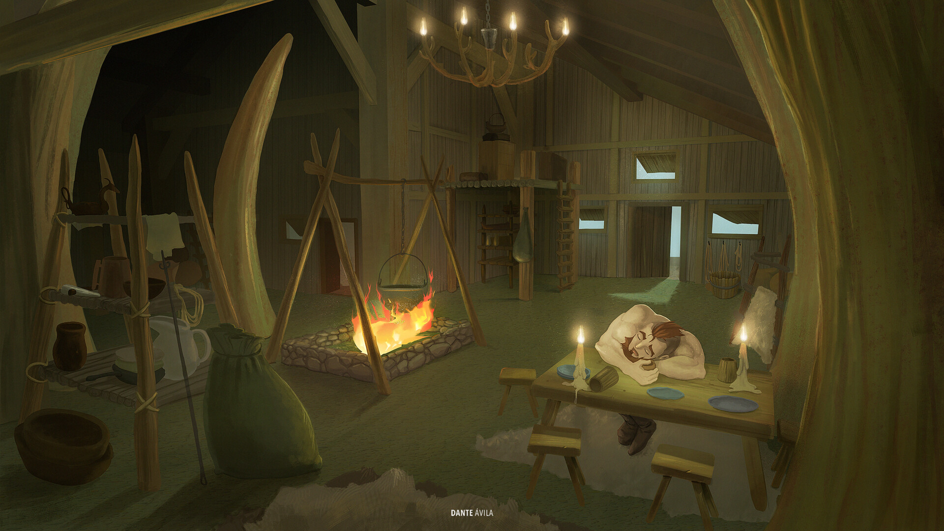 ArtStation - Viking hut