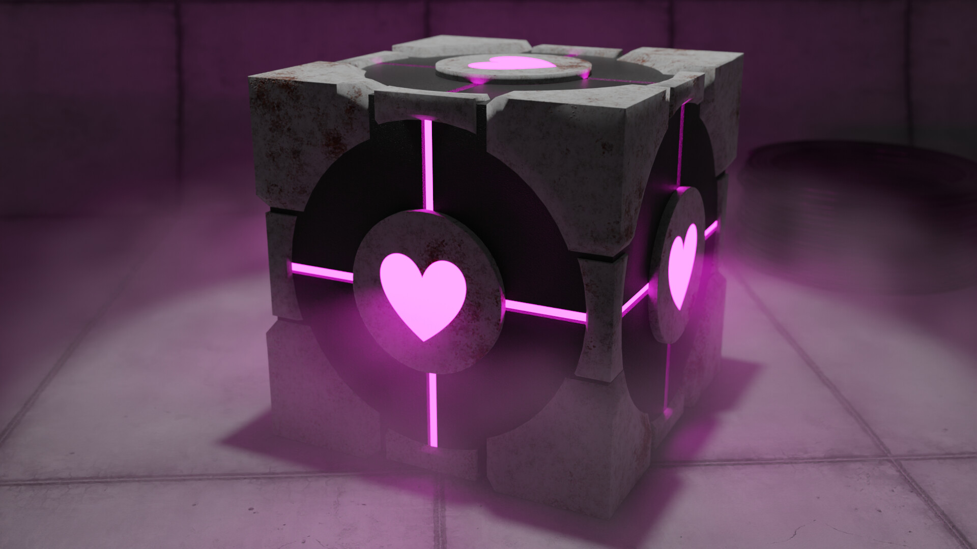 ArtStation - Companion cube form Portal