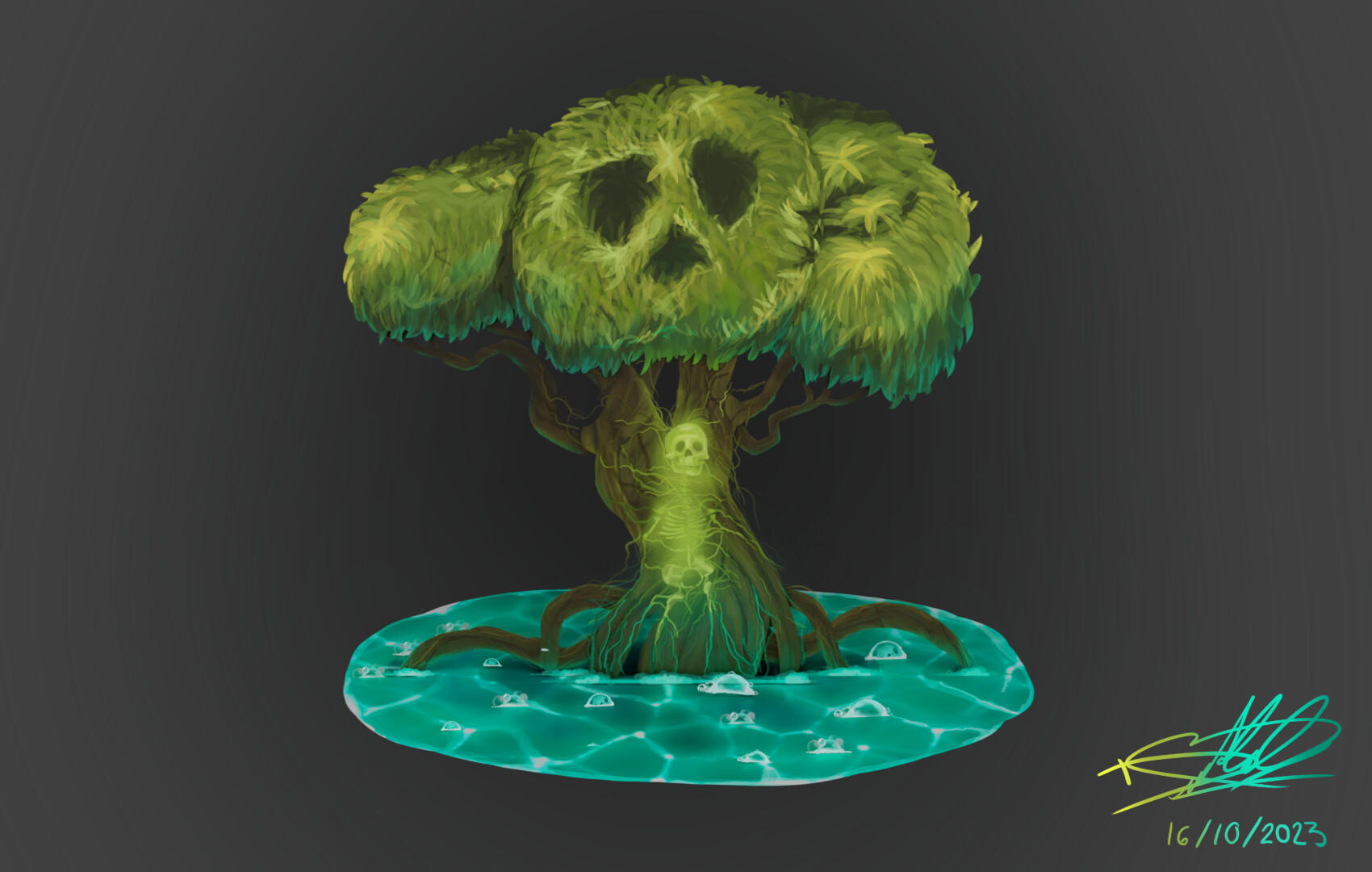 ArtStation - Stylized 2.5D Handpainted Tree : Rotten Corpse