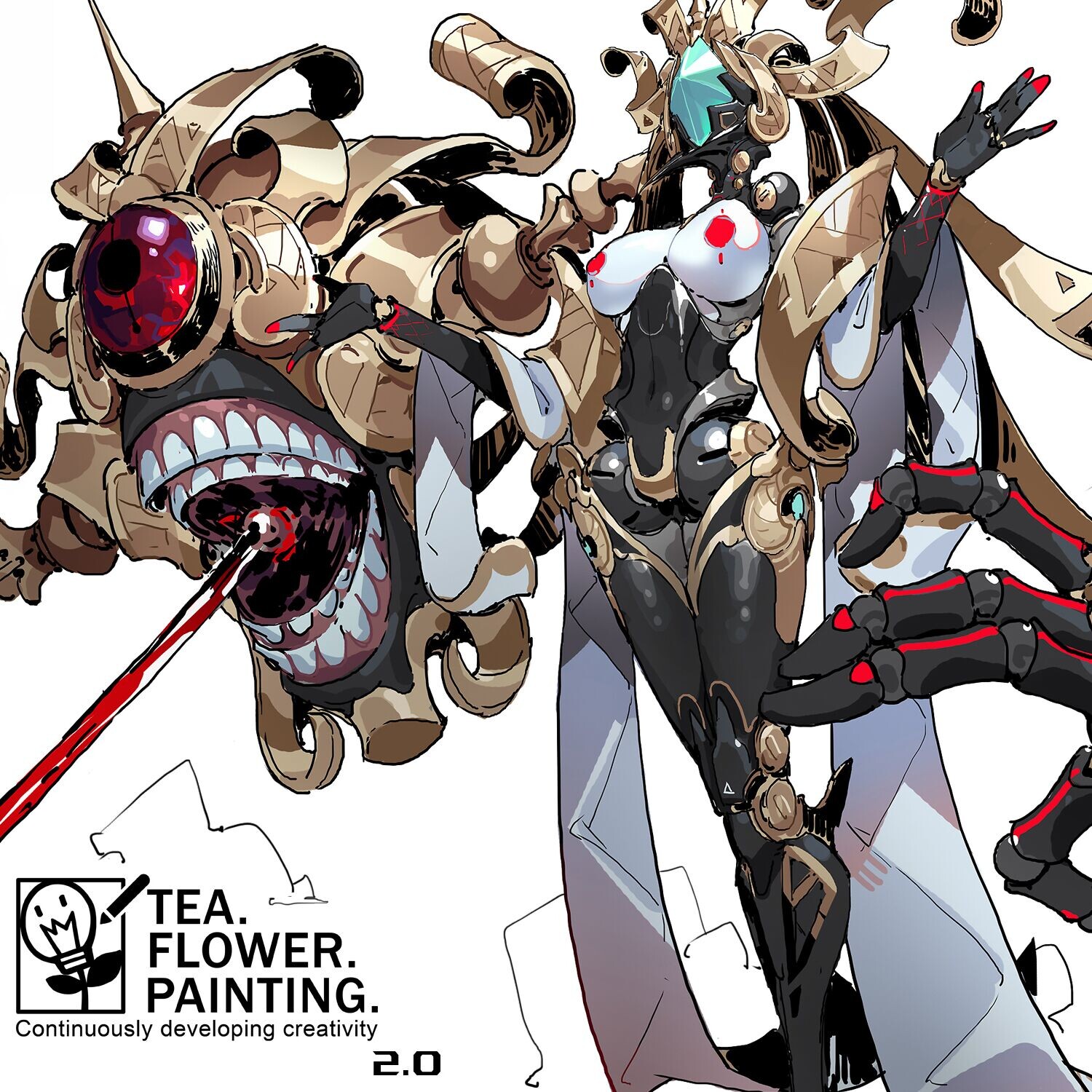 ArtStation - Tea Flower Painting NO 3