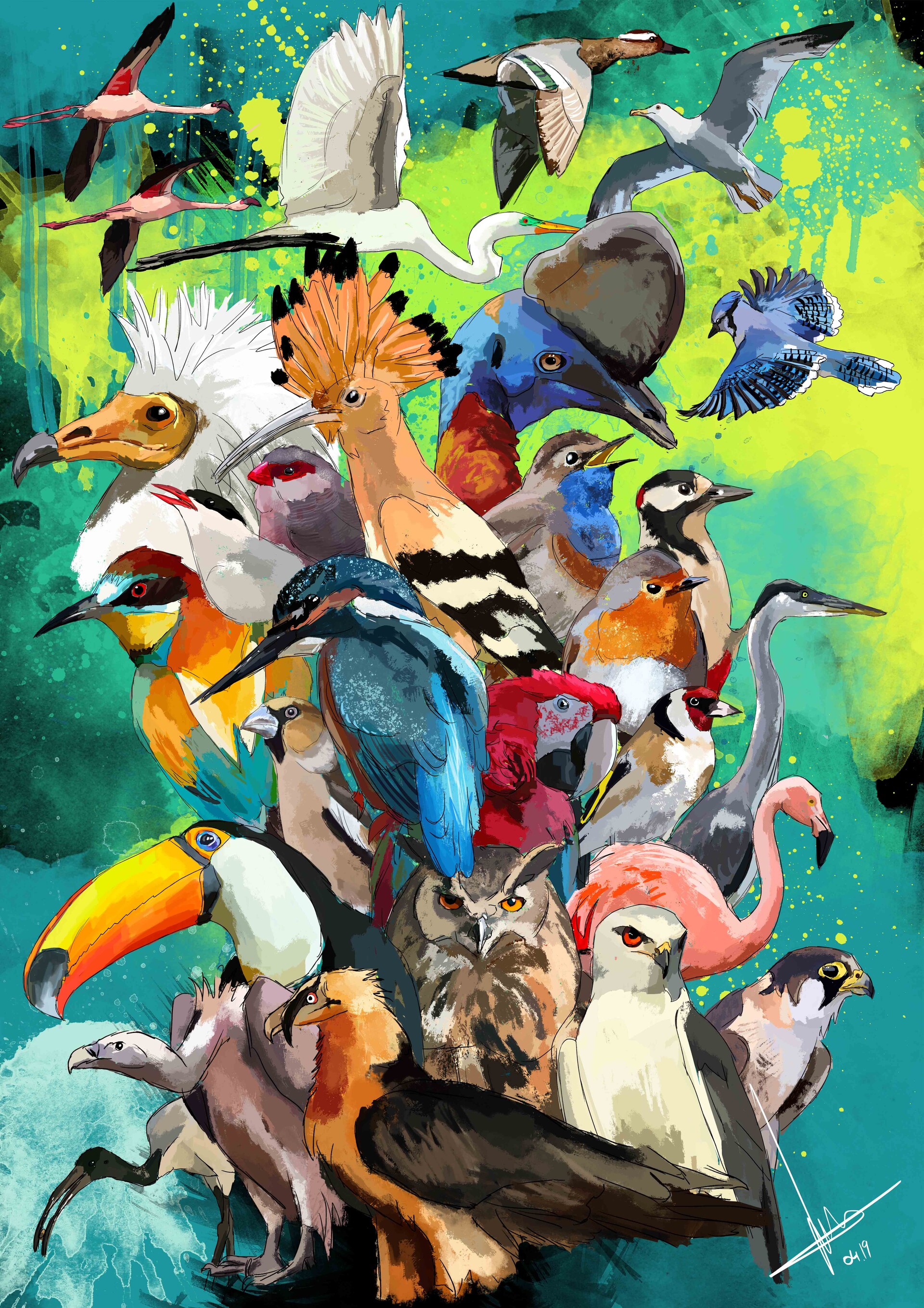 ArtStation - Bird digital illustration for A2 poster