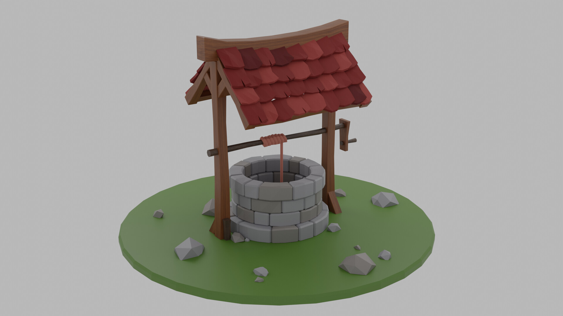 ArtStation - Low poly Fantasy well