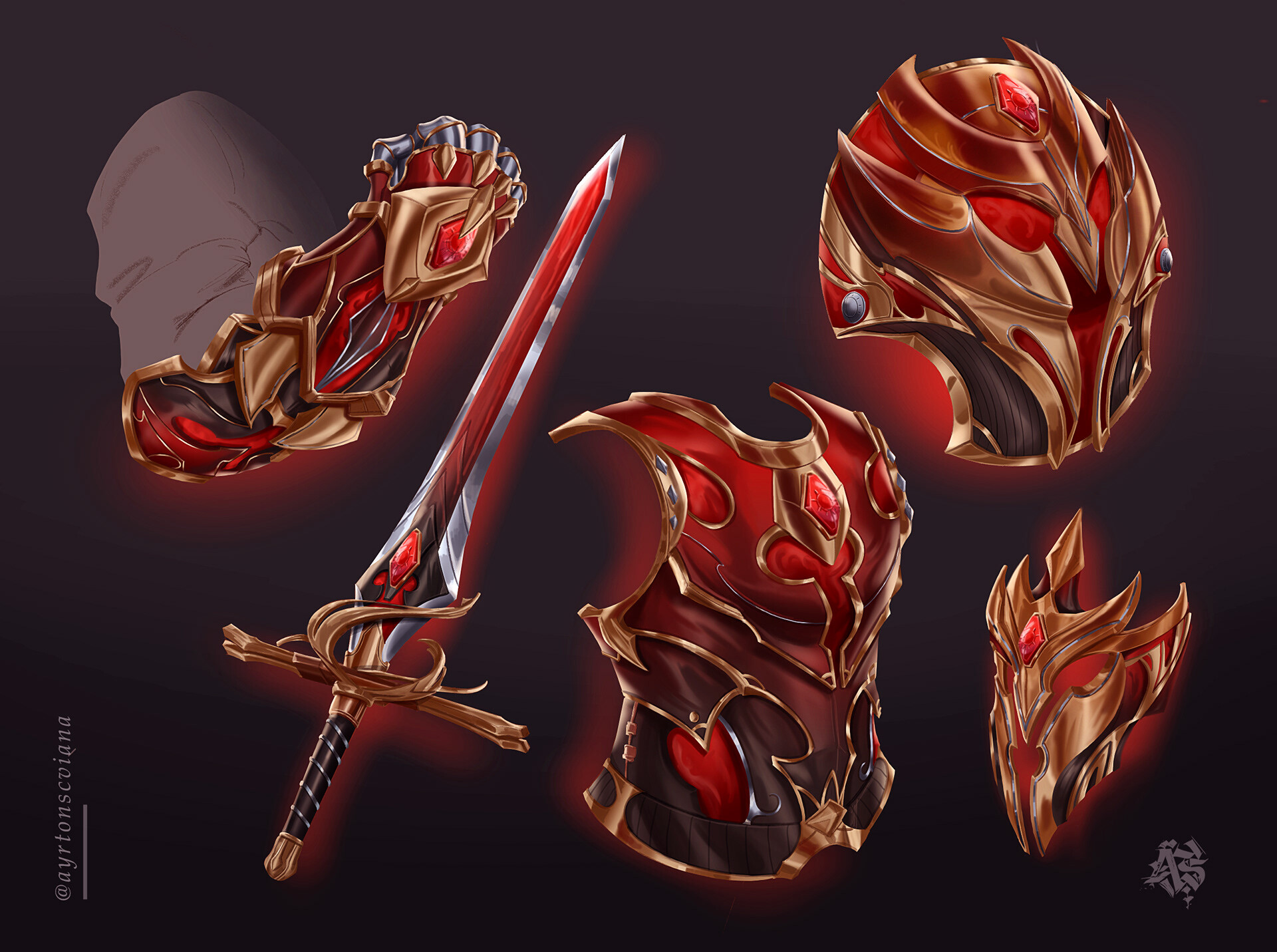 ArtStation - DnD - Ruby Set Armor