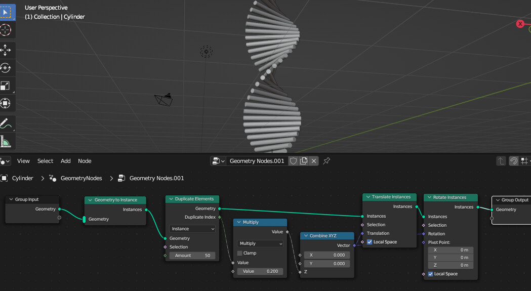 ArtStation - DNA (geometry nodes)