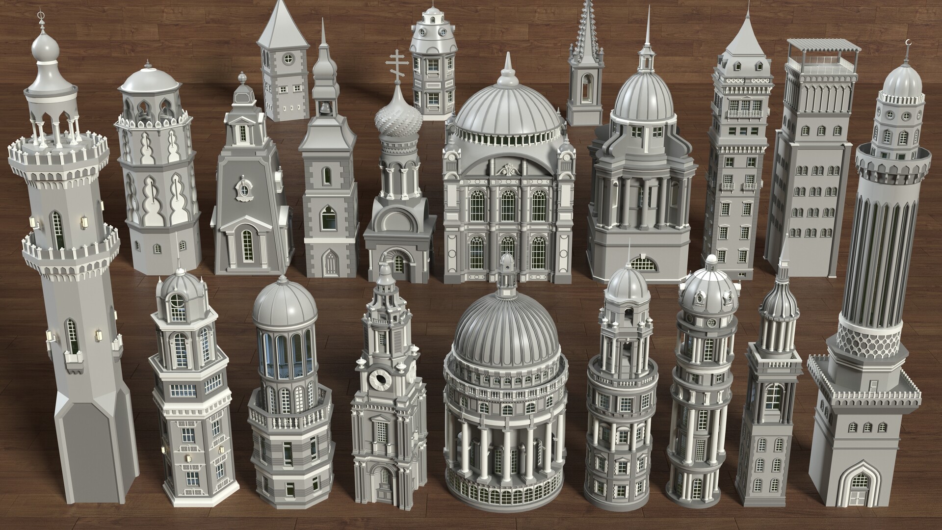 ArtStation - Building Towers Collection 2 - 20 pieces
