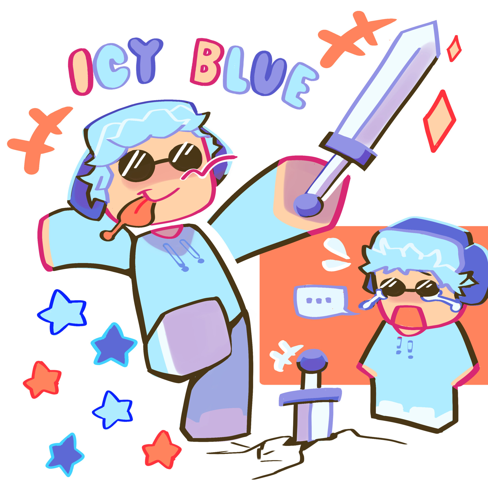 ArtStation - Roblox Cartoon Art Icy Blue