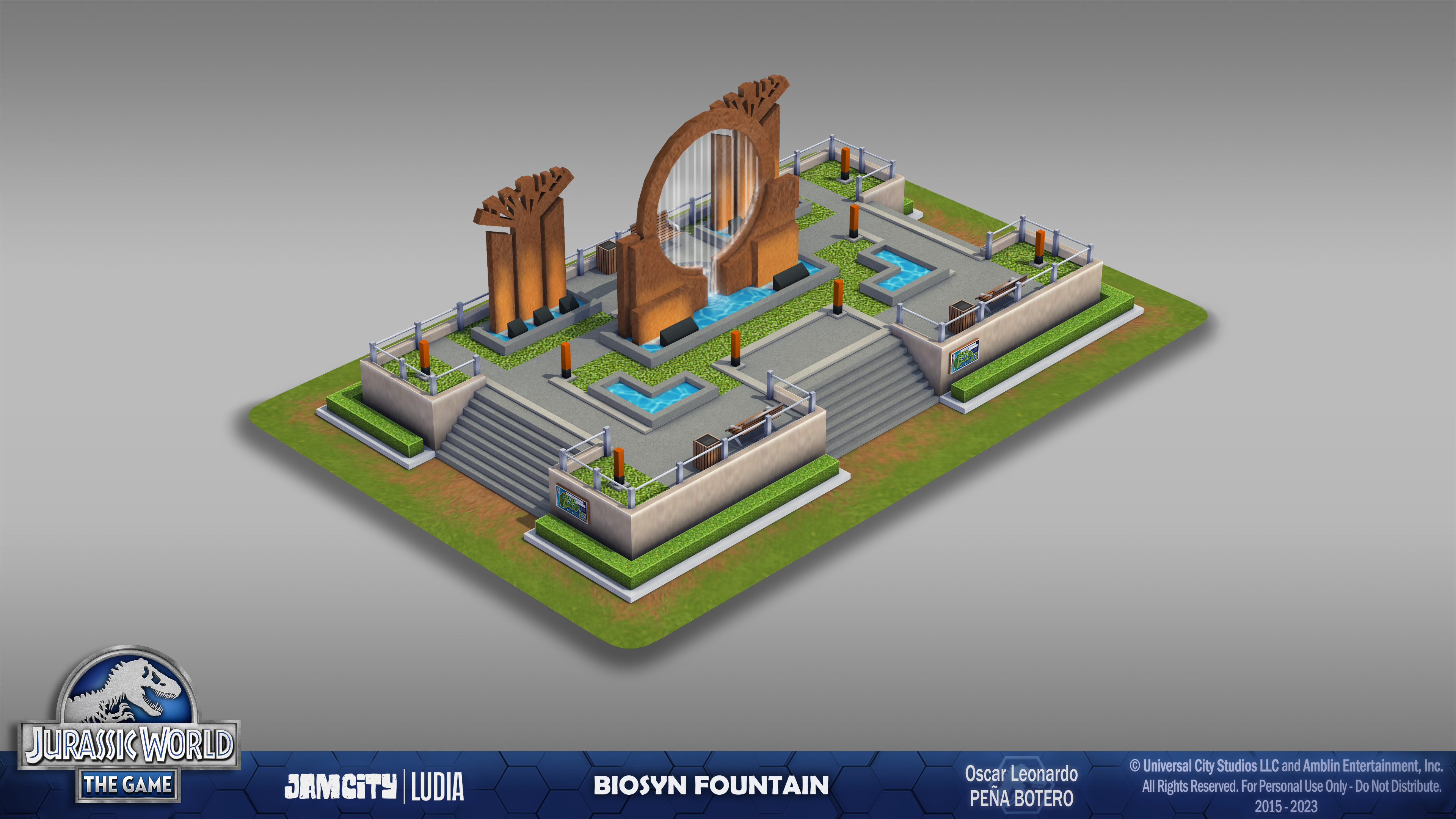 Oscar Pena - Biosyn Fountain - Jurassic World: The Game