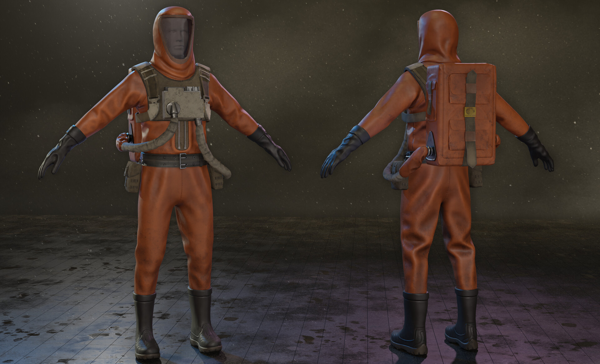 ArtStation - Hazmat suit (Biohazard protection suit)