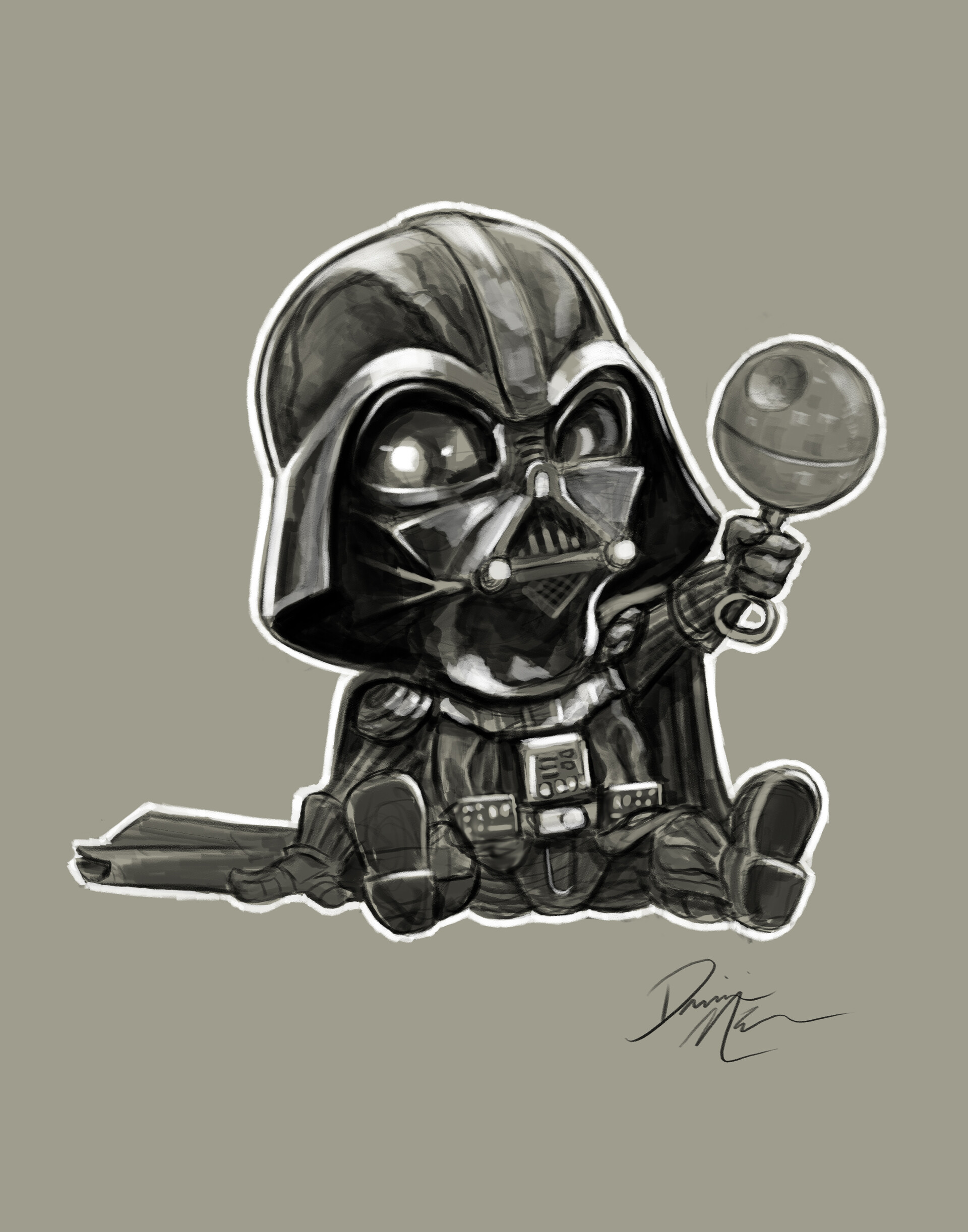 how to draw baby darth vader
