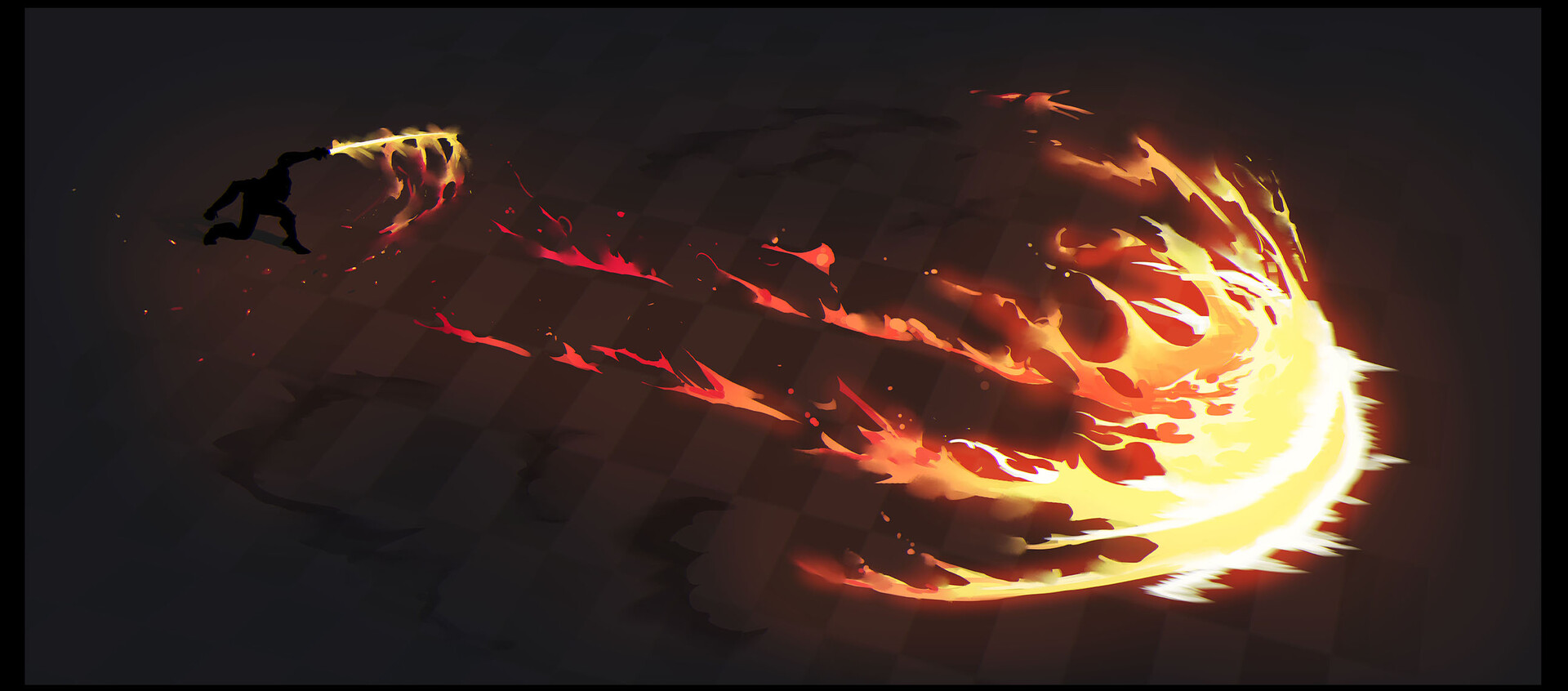 挥刀 火焰飞出去特效-花瓣网