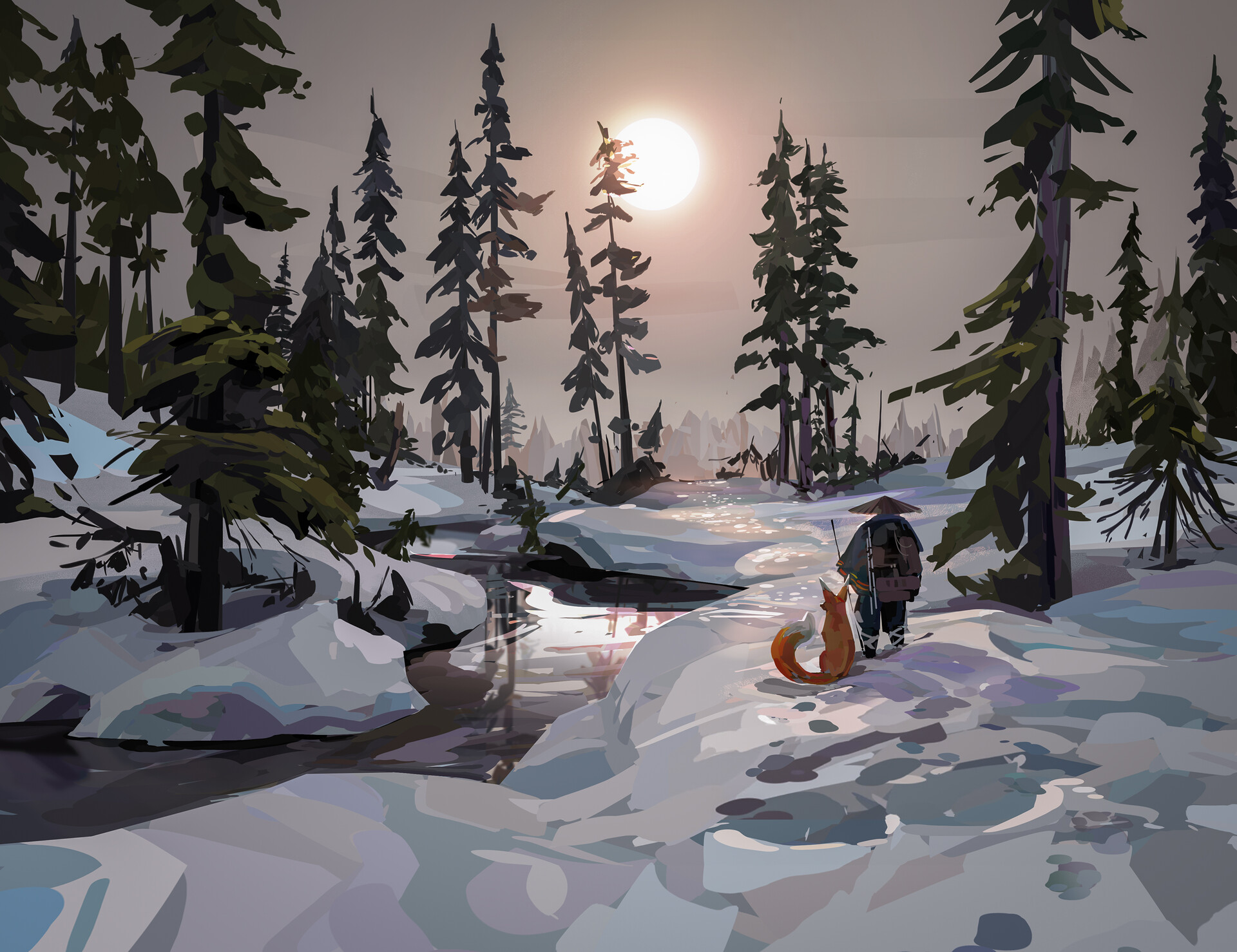 ArtStation - snowy landscape