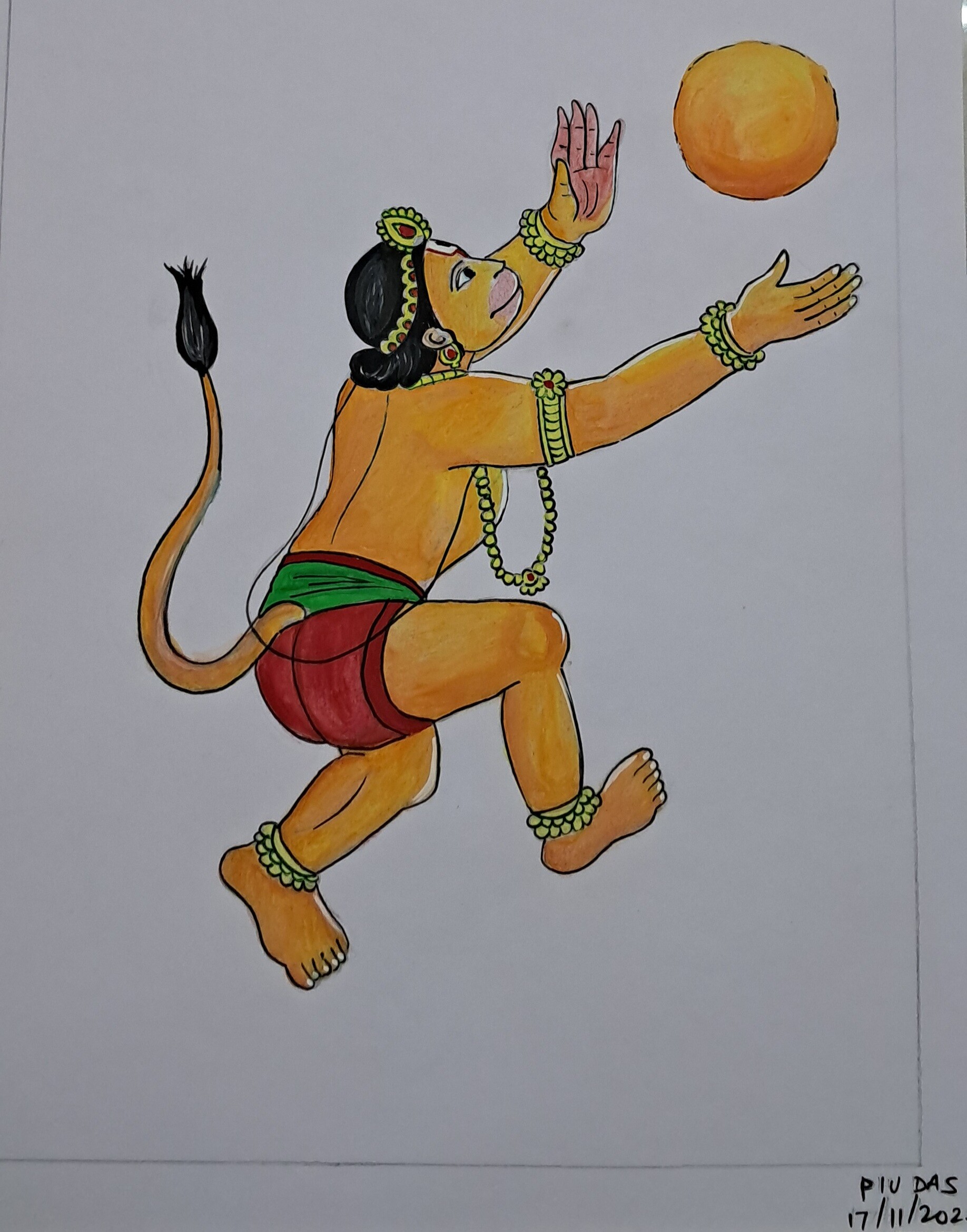 ArtStation - (God) Bal hanuman (baby hanuman) trying to catch sun