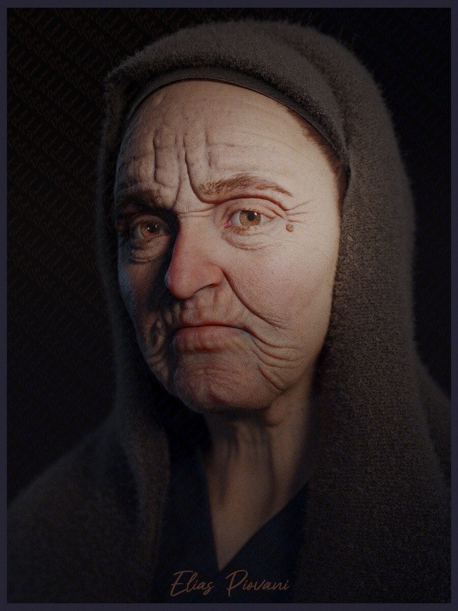 ArtStation - Portrait Practices #1 - Senior Lady