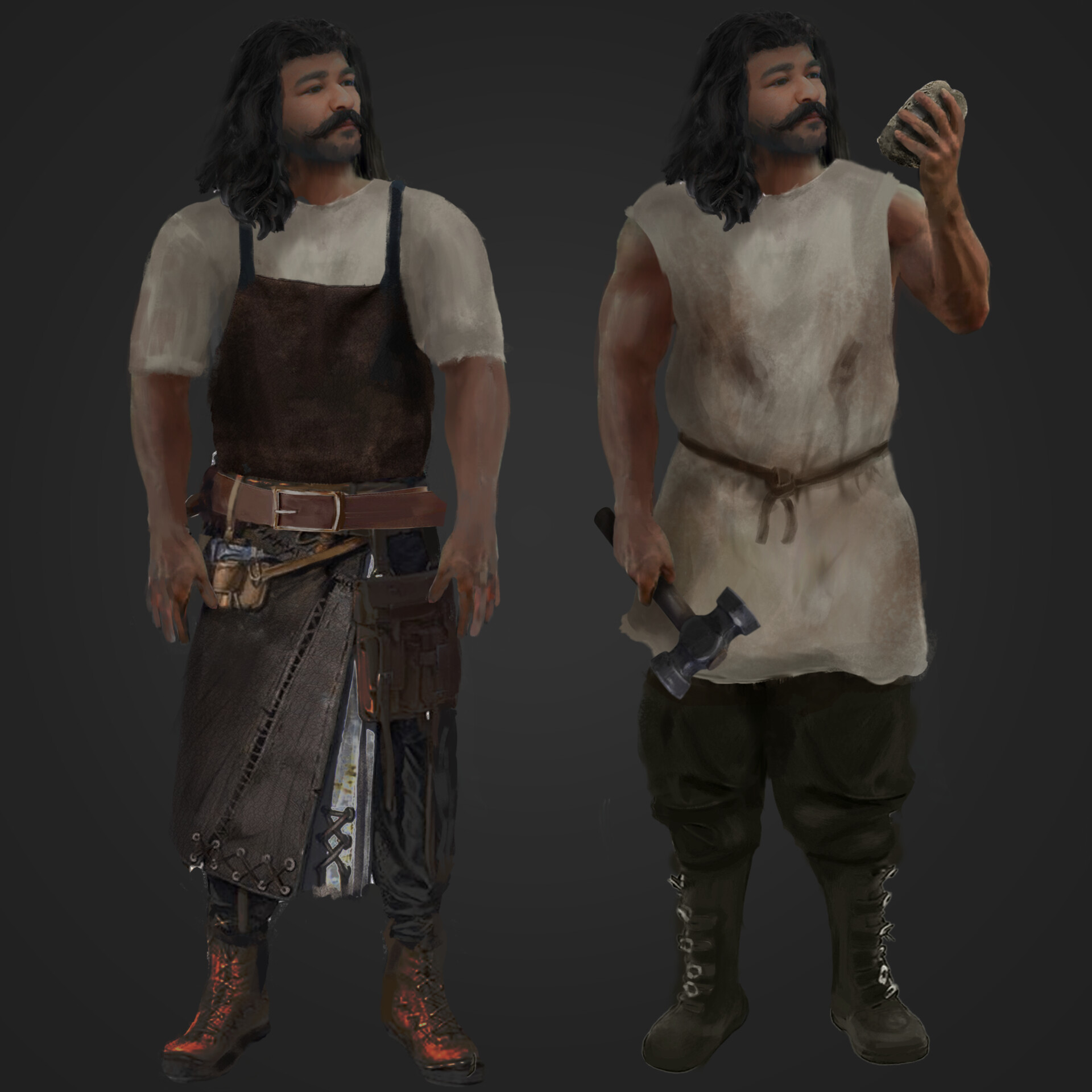 ArtStation - Medieval blacksmith character & clothing concept art