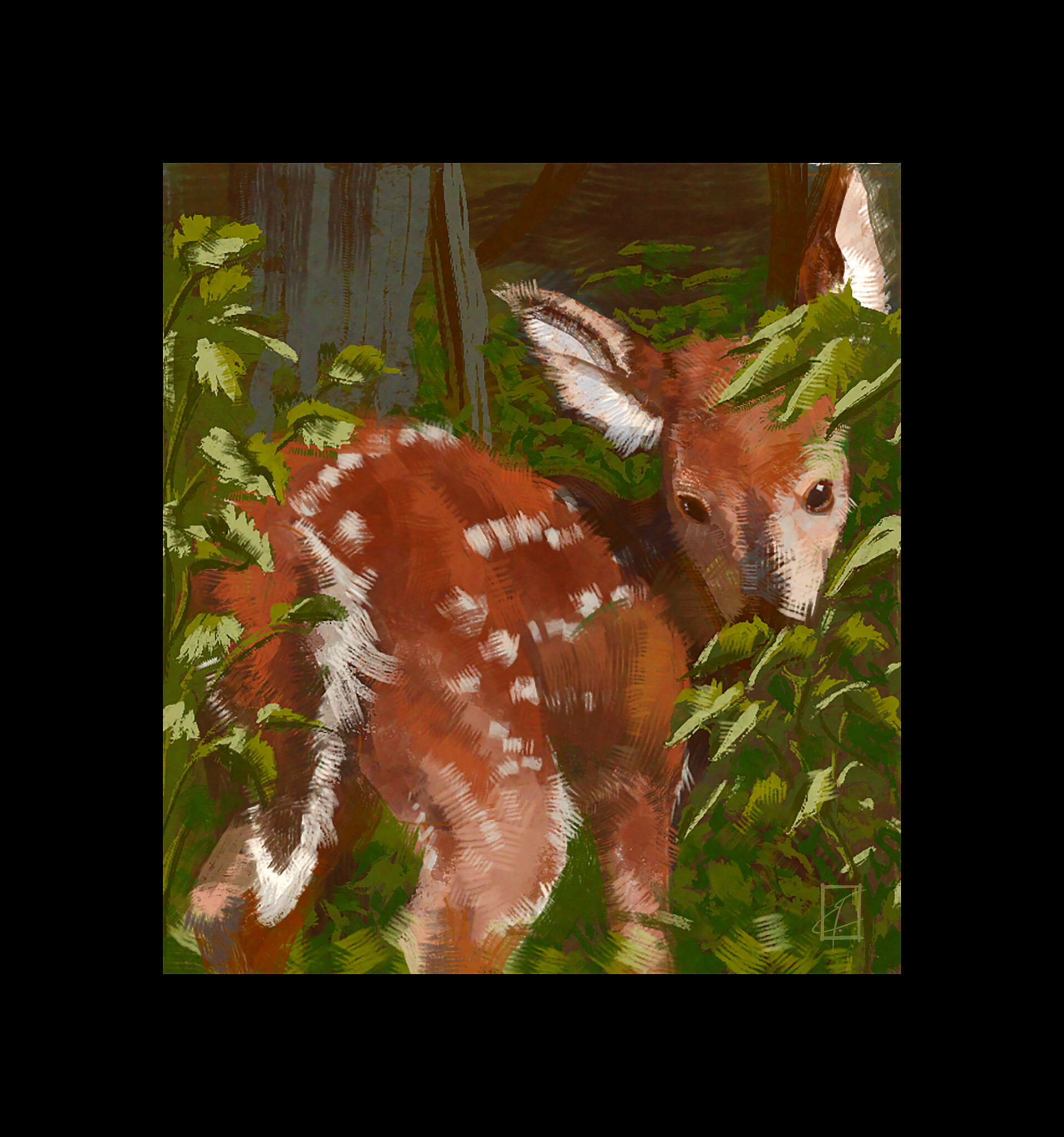 ArtStation - Shy Fawn - Morning doodle at work