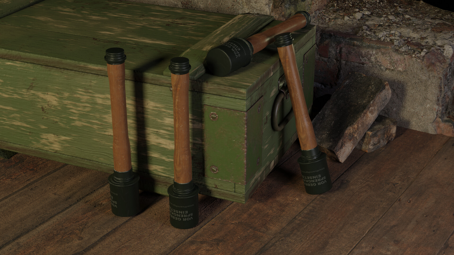 ArtStation - Stielhandgranate M-24 (WWII German grenade)