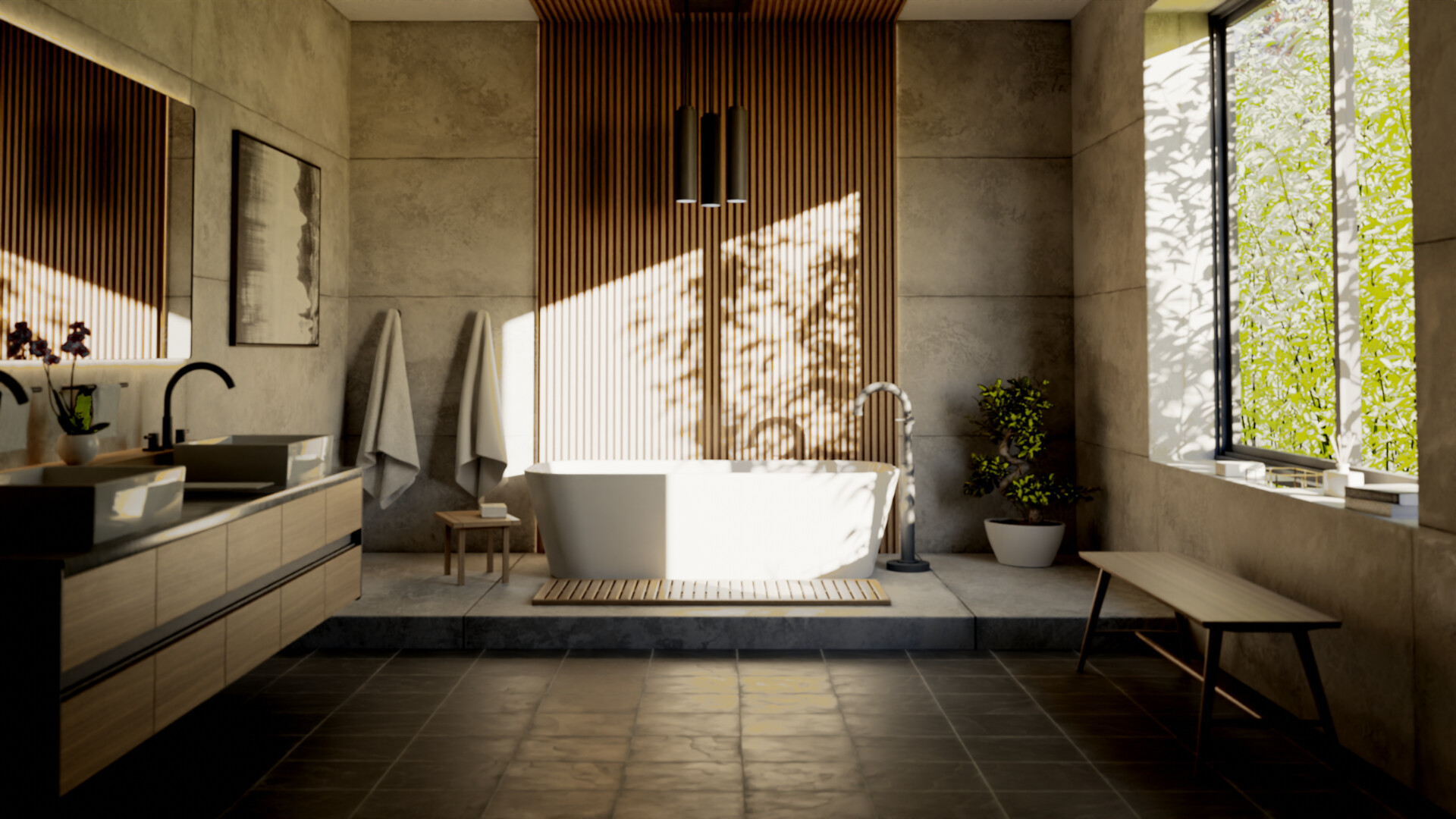 ArtStation - modern bathroom