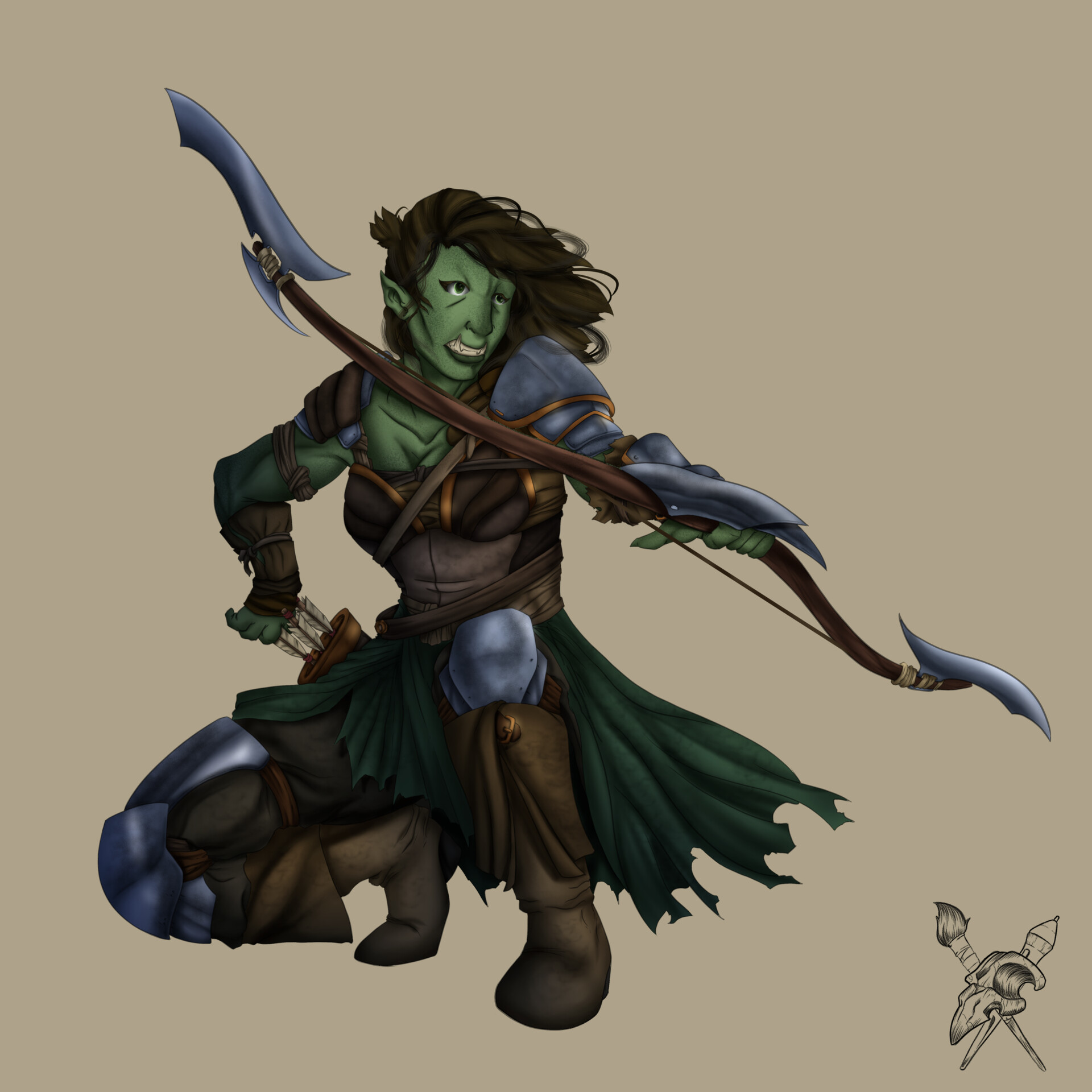ArtStation - Orc Archer, Commission DnD Character