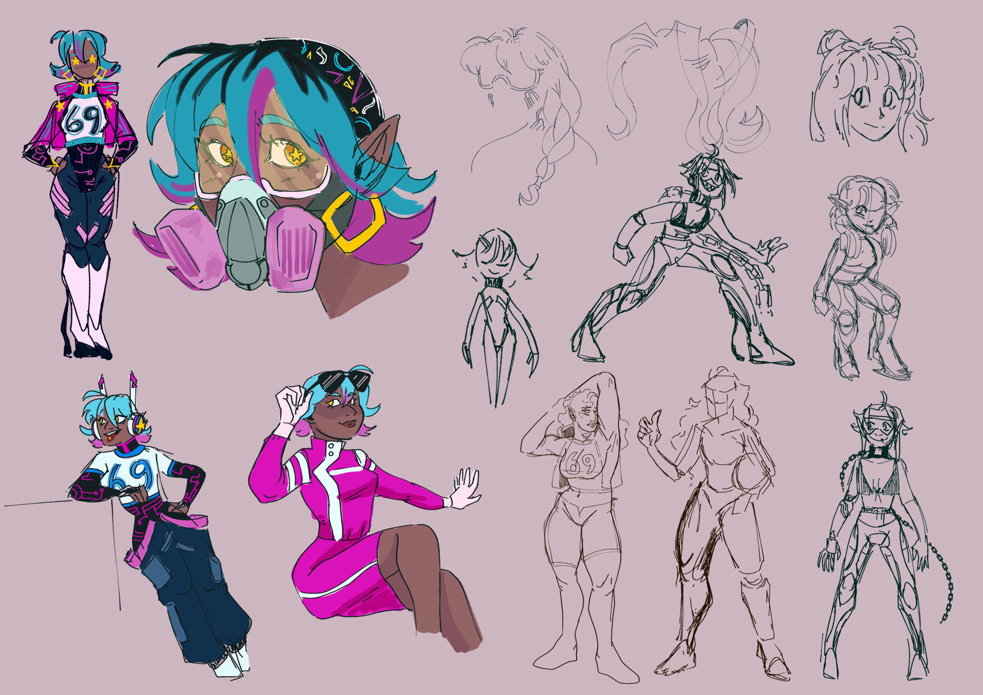 ArtStation - Josie - Mech Pilot Girl Concept Sheet