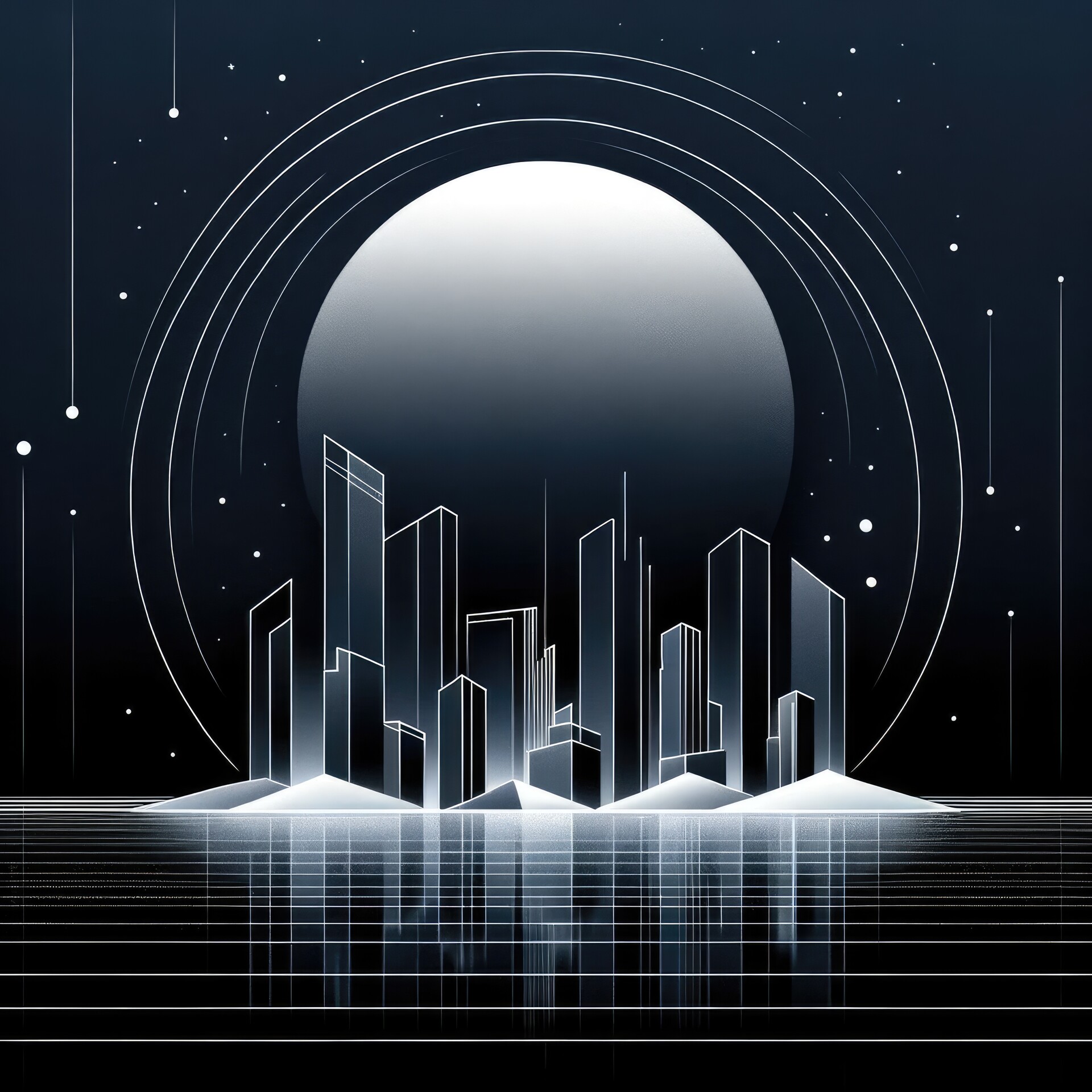 ArtStation - City of Serenity under Starlit Skies