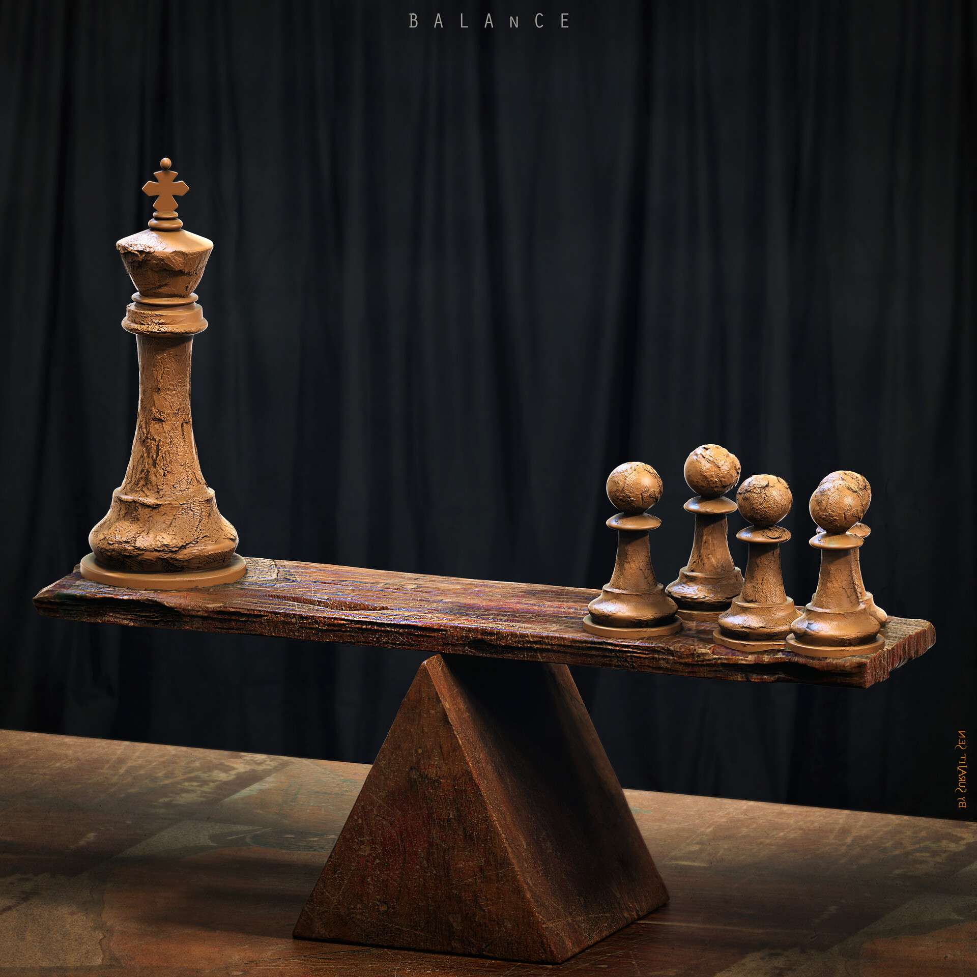 ArtStation - Balance - Digital Sculpture by Surajit Sen