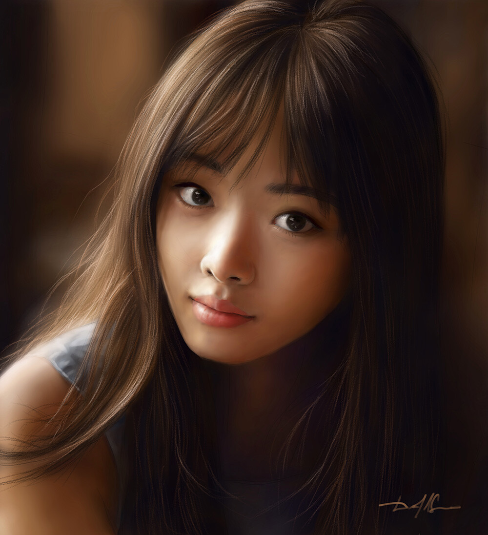 ArtStation - Asian Girl Portrait - Digital Painting