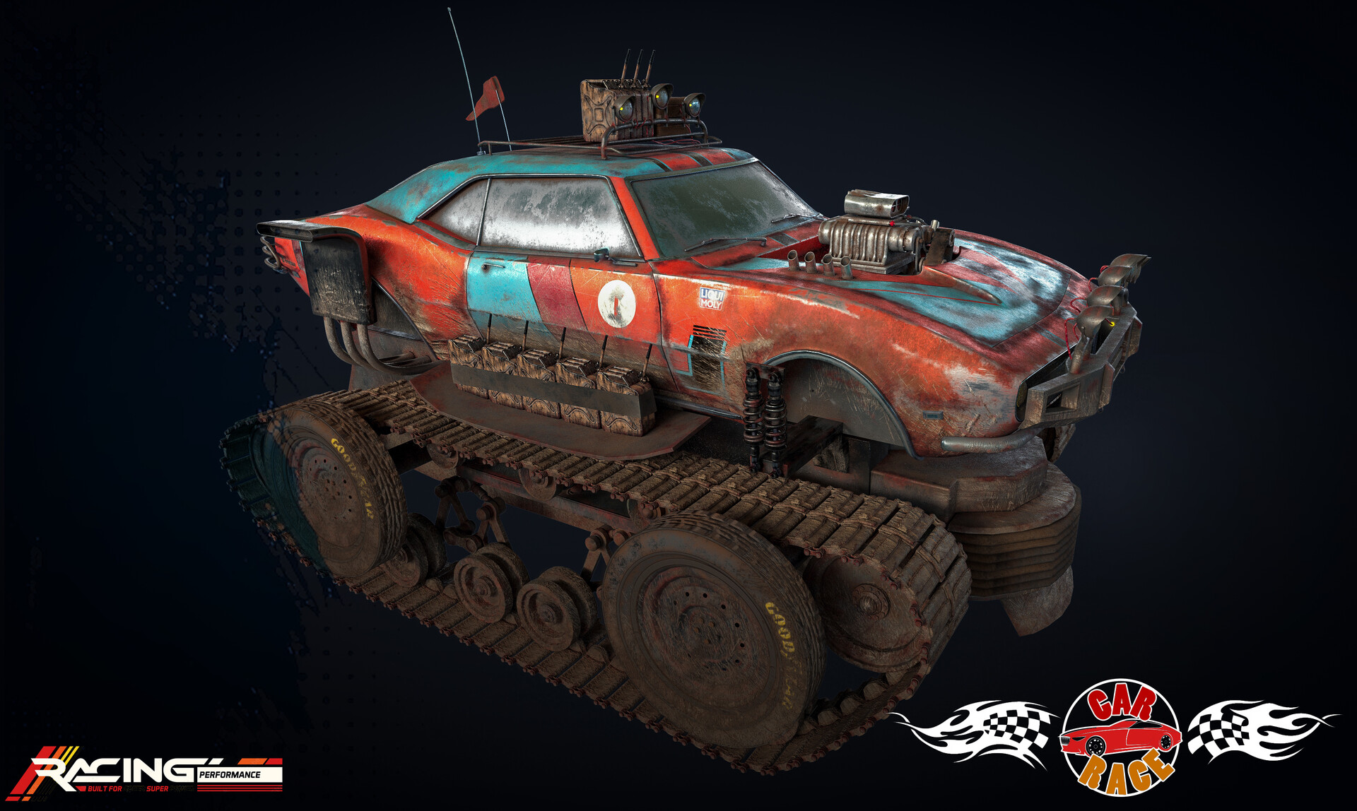 ArtStation - HOT ROD CAR + TANK TRACKS