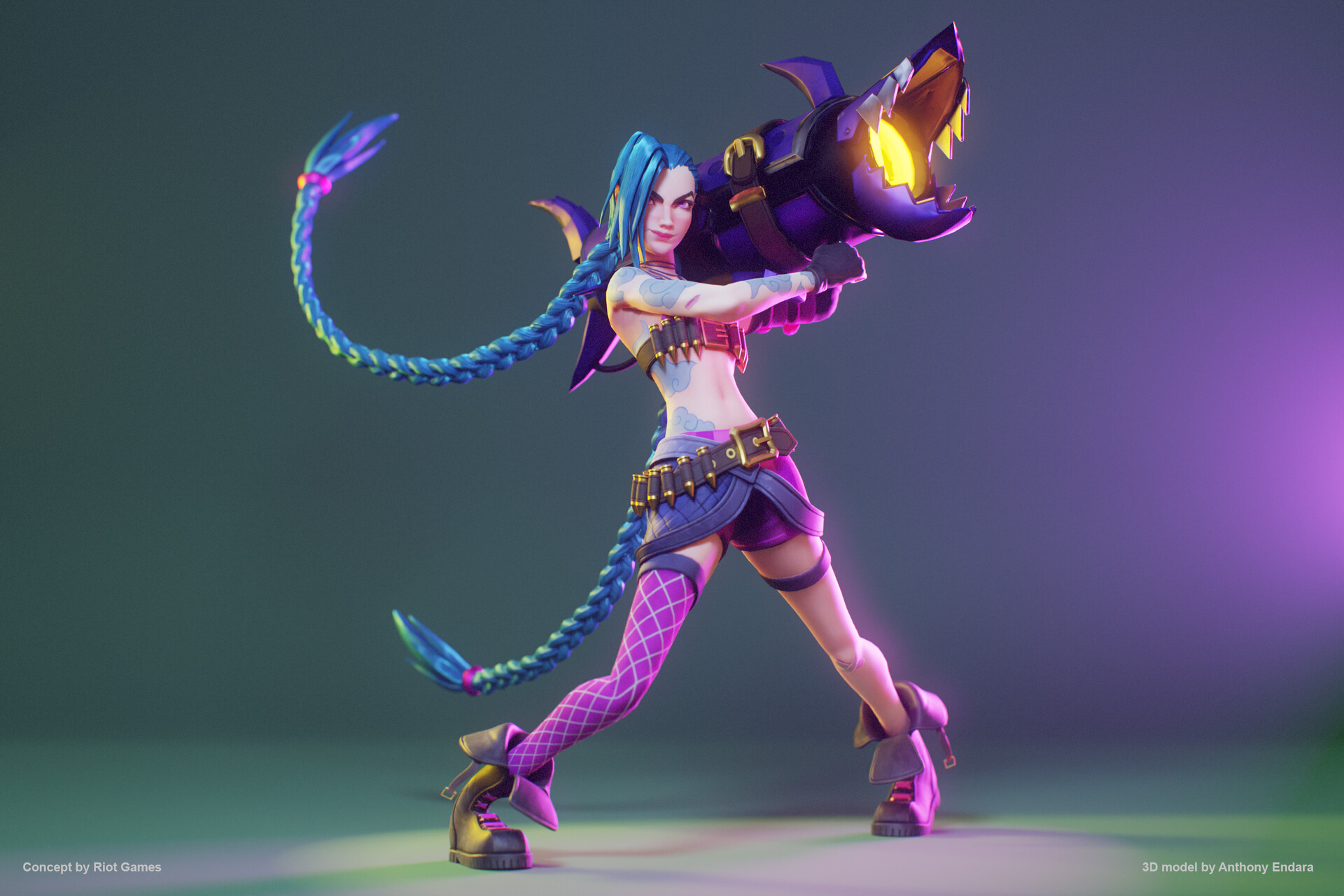 Rendering Di Jinx Di League Of Legends Creating Jinx From Arcane: