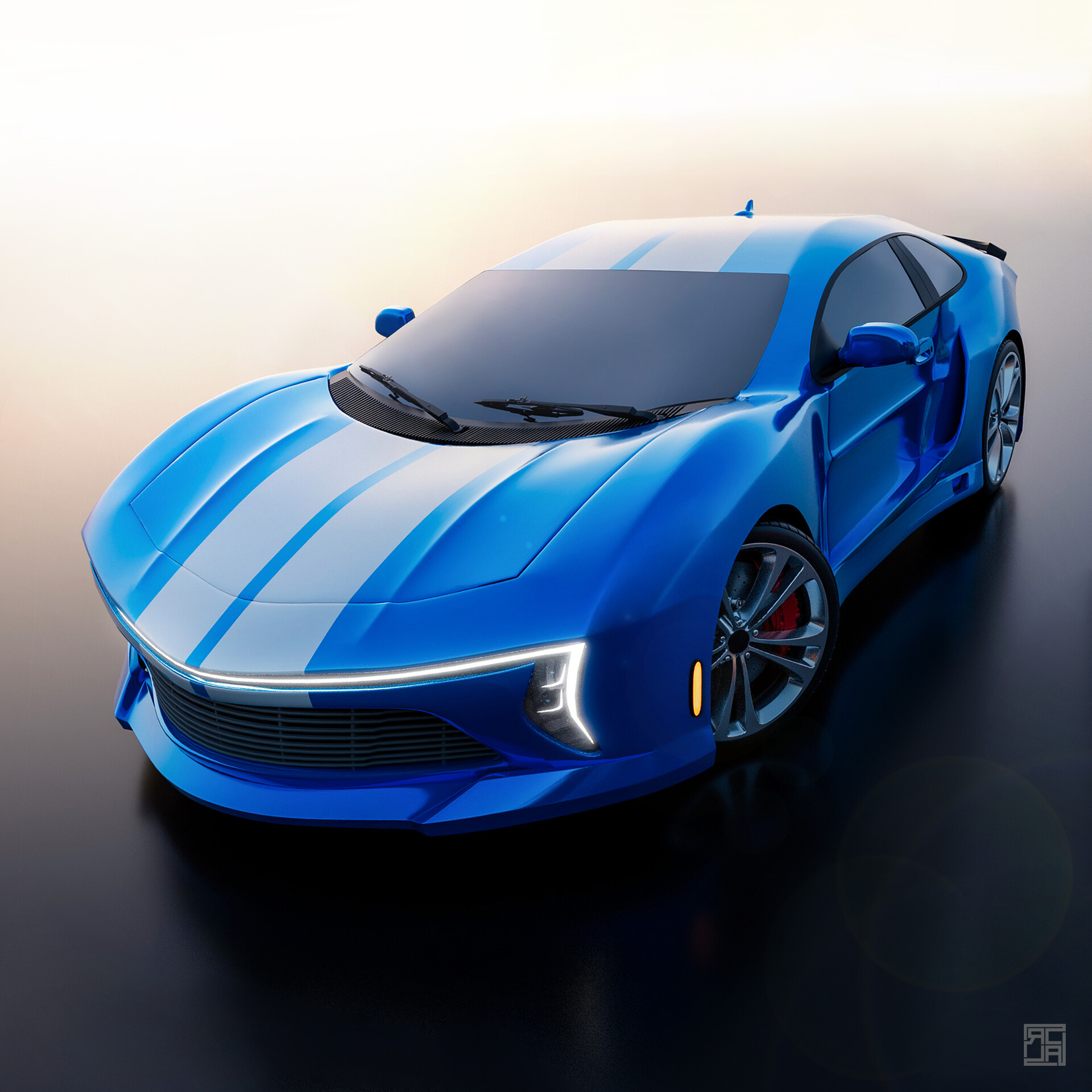 ArtStation - Hypernova Coupe - 3D vehicle concept