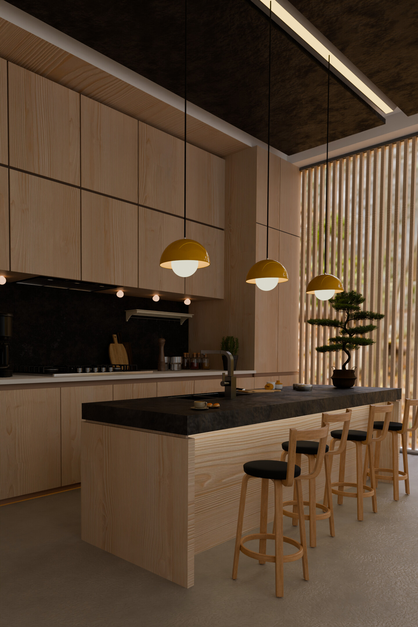 ArtStation - Japanese Kitchen Interior Design
